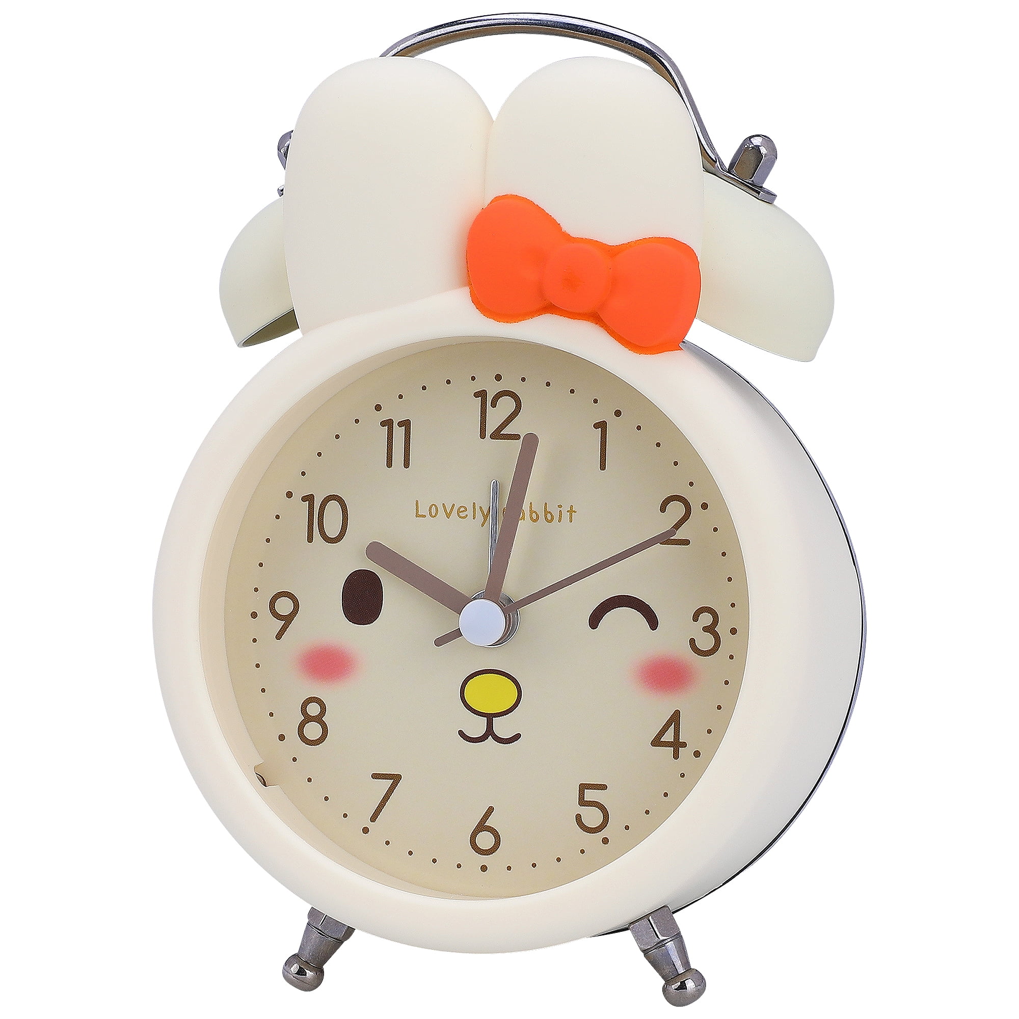 REGALWOVEN Bunny Design Mechanical Alarm Clock, Loud Alarms, Non-Tick ...