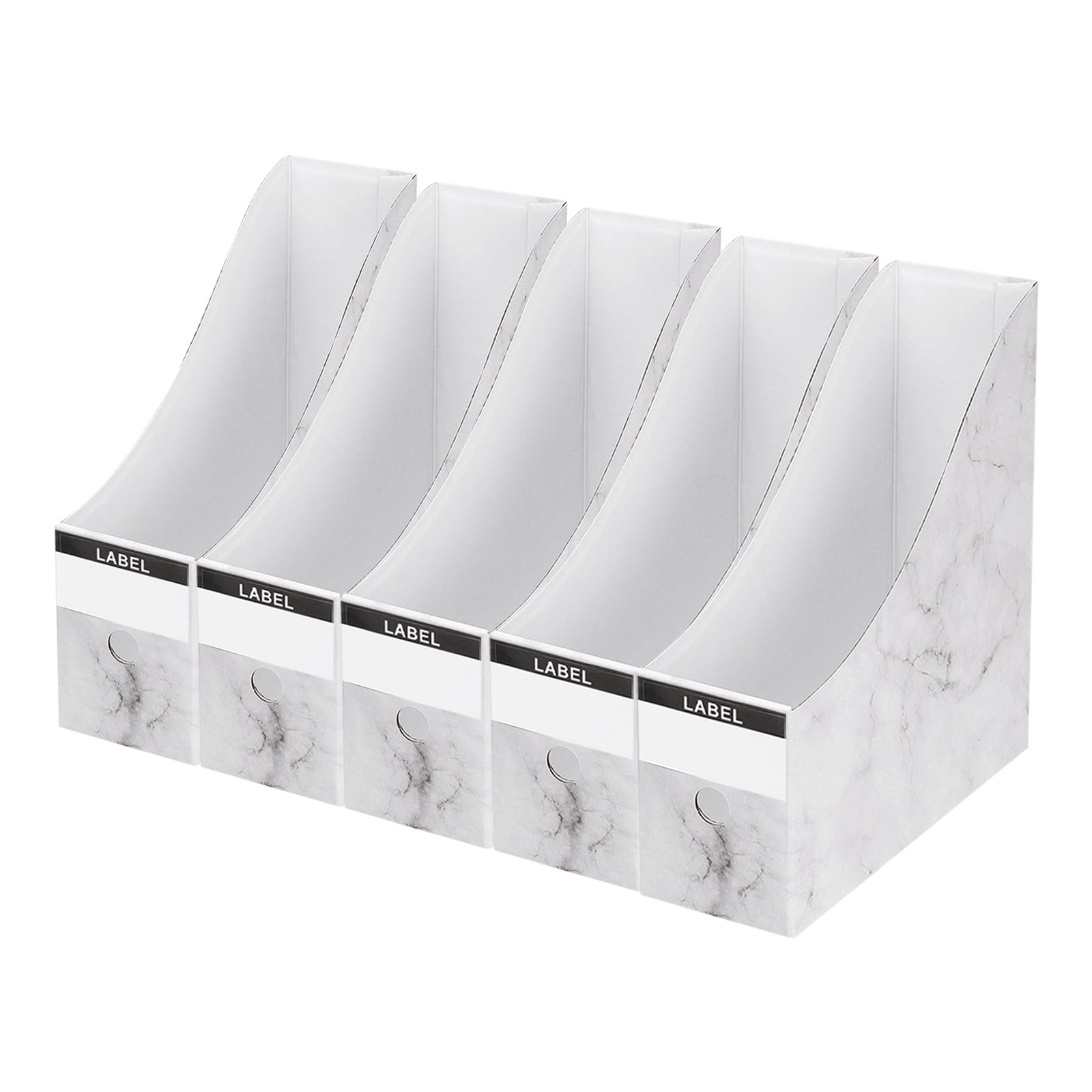 REGALWOVEN Cardboard Magazine File Holder Set, 5Pcs Marble Foldable ...