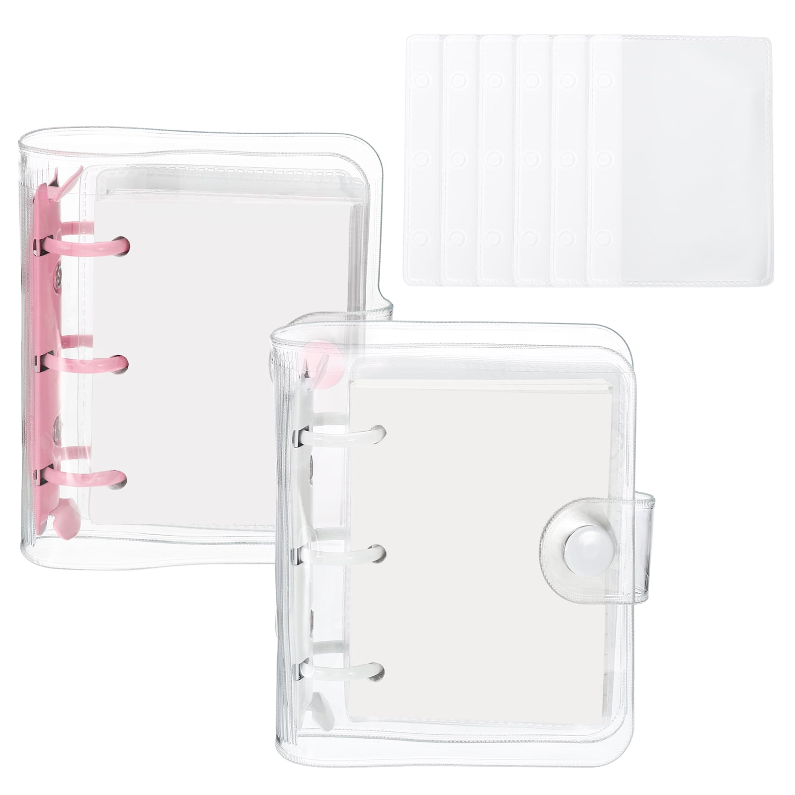 REGALWOVEN Clear 3 Ring Binder Cover, 2 Pack Notebook Binder Mini with ...