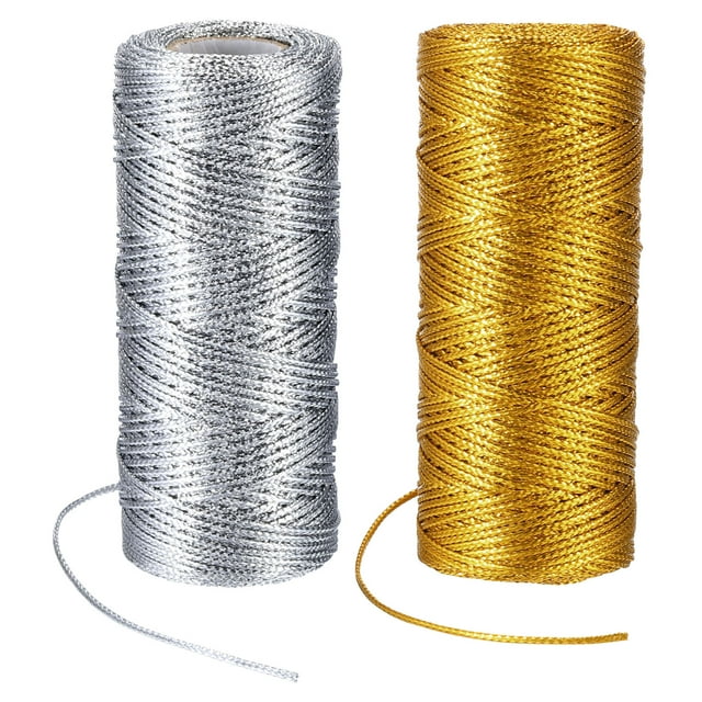 REGALWOVEN Decorative Metallic Bakers Twine, 1 Rolls Wrapping Twine ...