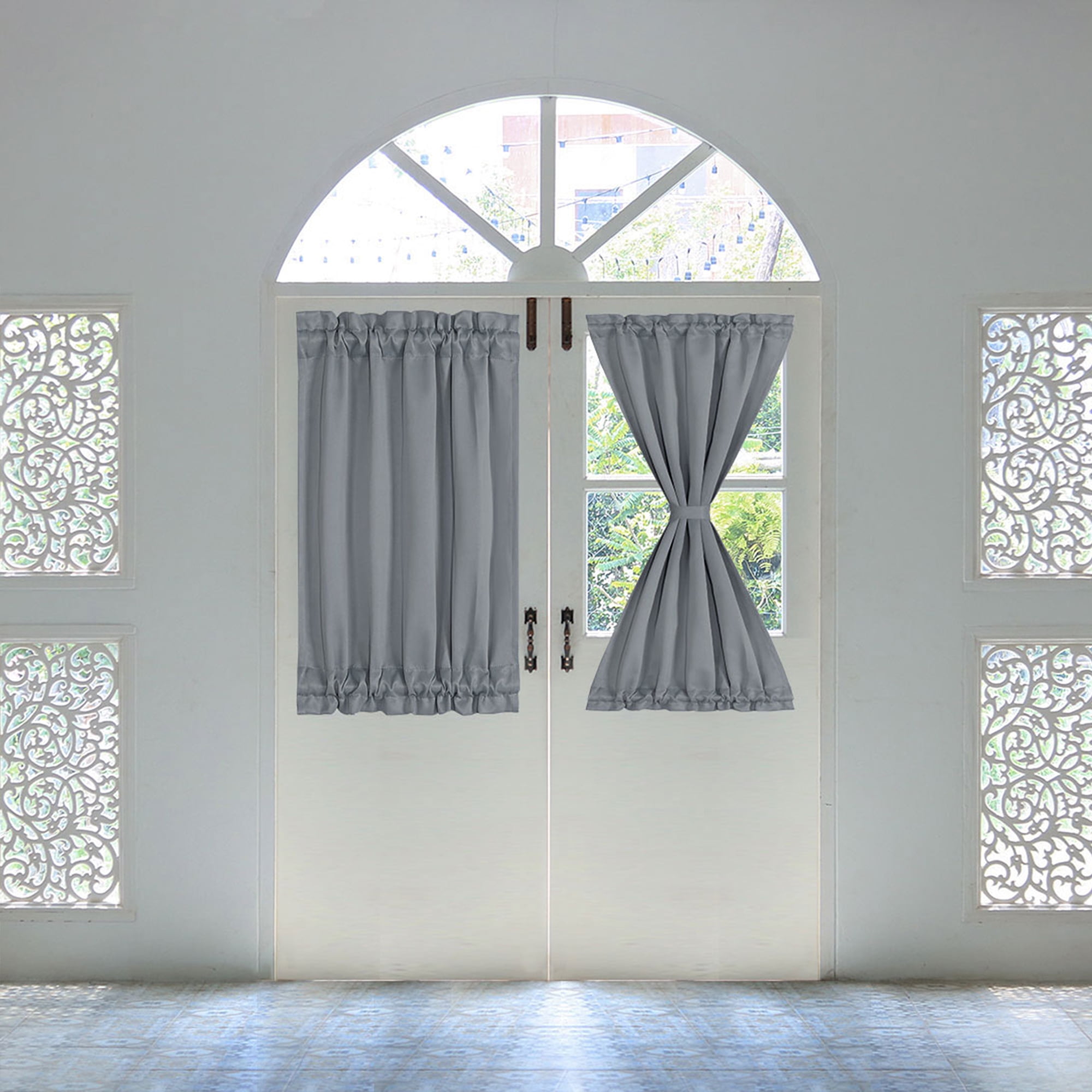 "REGALWOVEN French Door Curtain, Top and Bottom Rod Pocket, Single ...