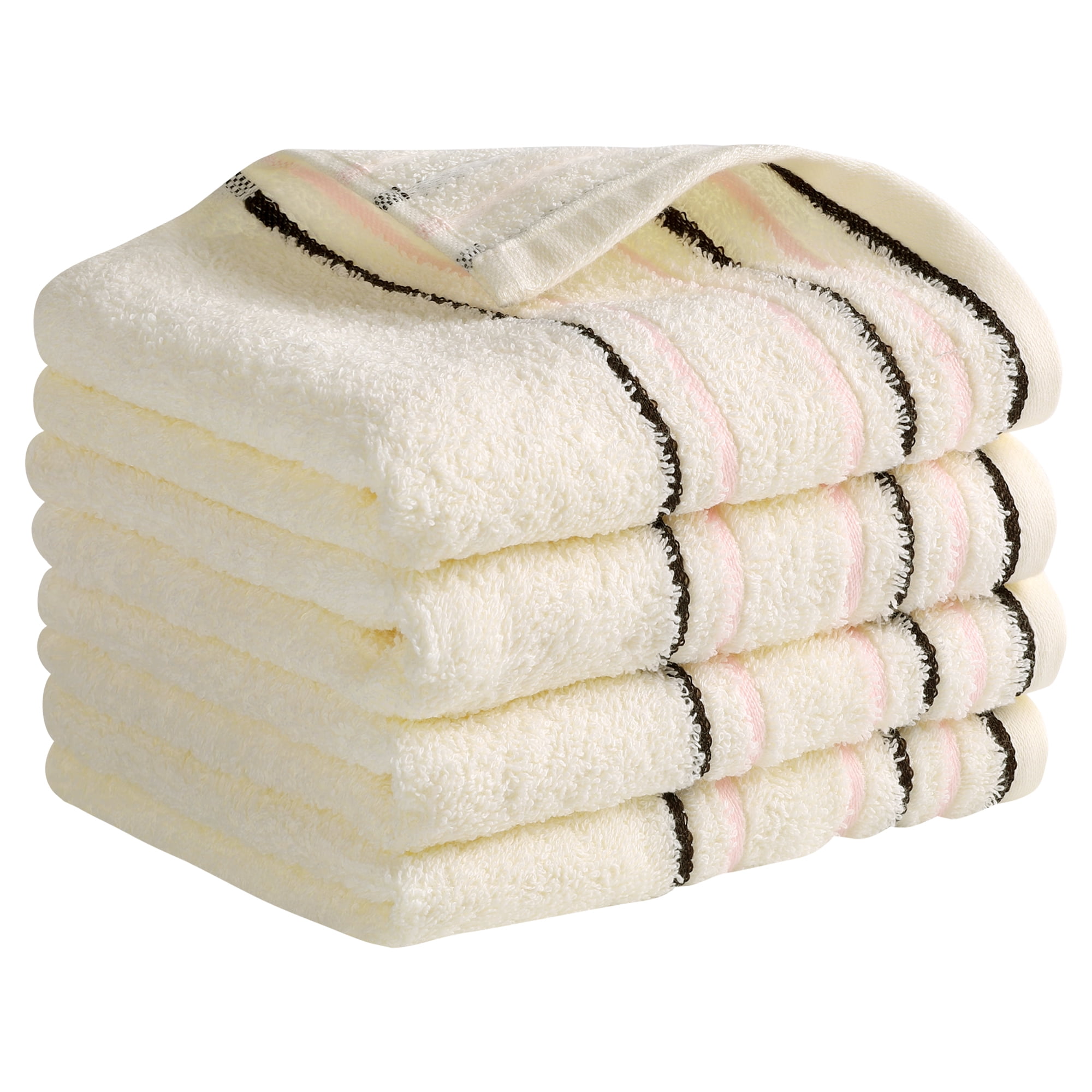 REGALWOVEN Hand Towels for Bathroom Cotton Striped Pattern Absorbent ...