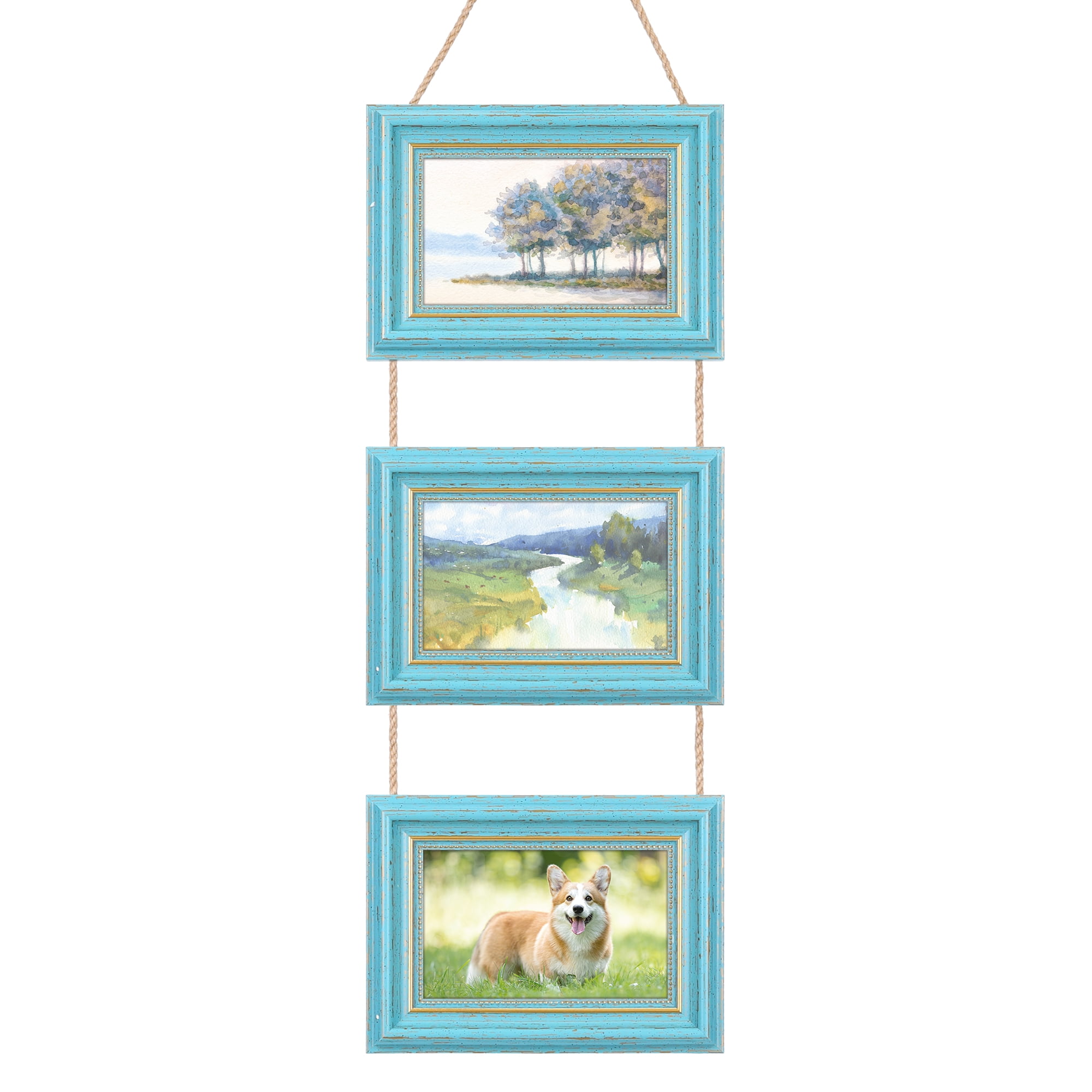 REGALWOVEN Hanging Collage Picture Frames Wall Decor, Photo Rustic ...