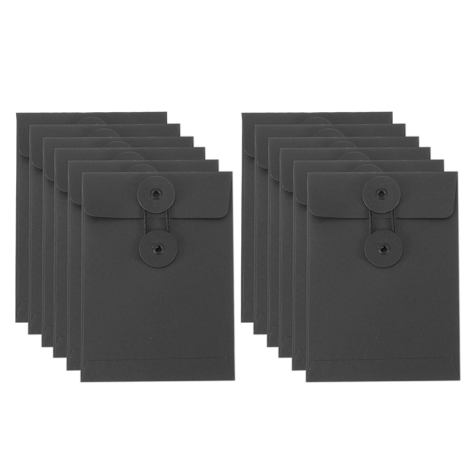 REGALWOVEN Kraft Paper Envelope with String Tie Closure Black 5.5x4 ...