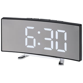 Alarm Clock, AMIR Black Clock Curved LED Display 2 Alarms Snooze 4 ...