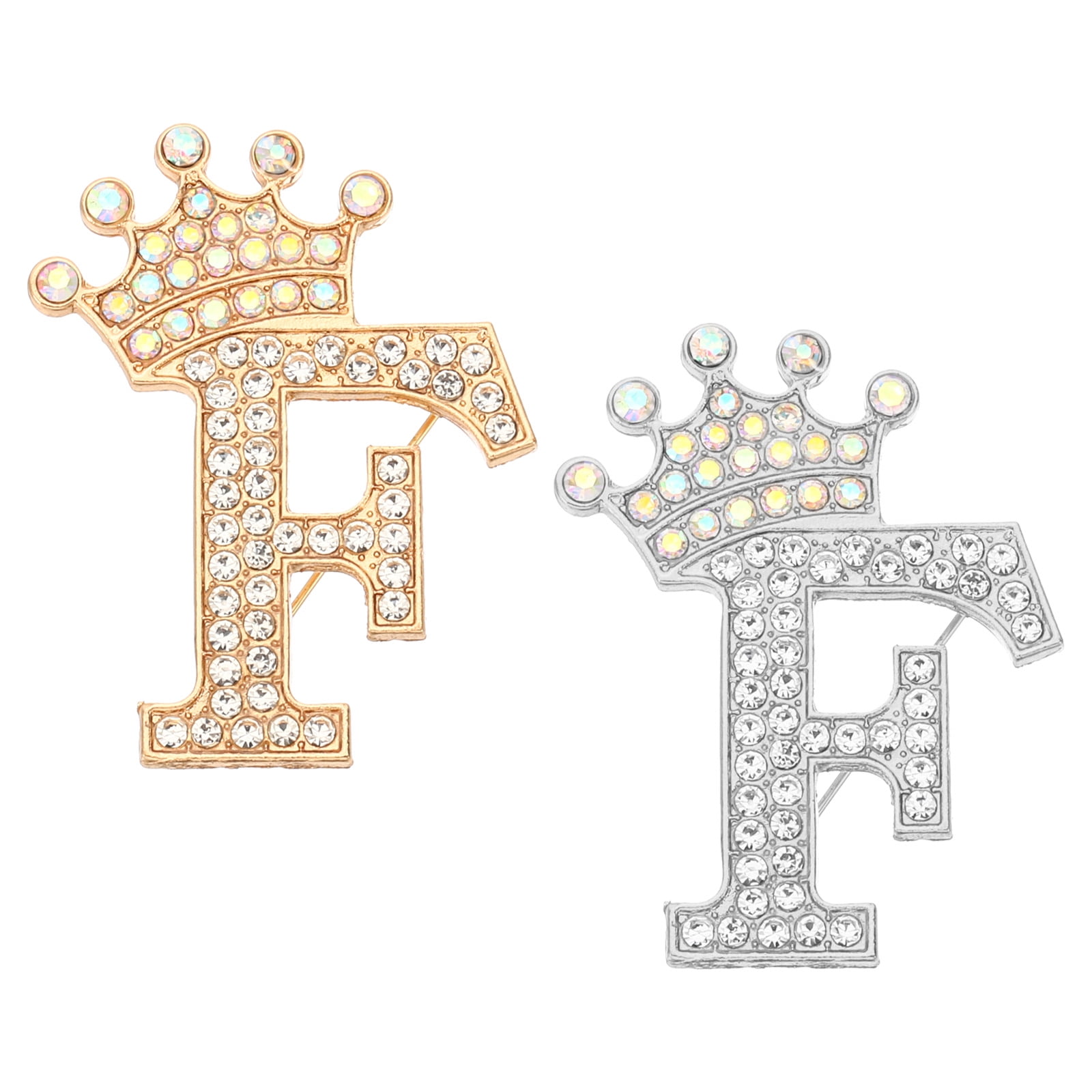 REGALWOVEN Letter Brooch Pins, Alphabet Lapel Badges Pin Letter F ...