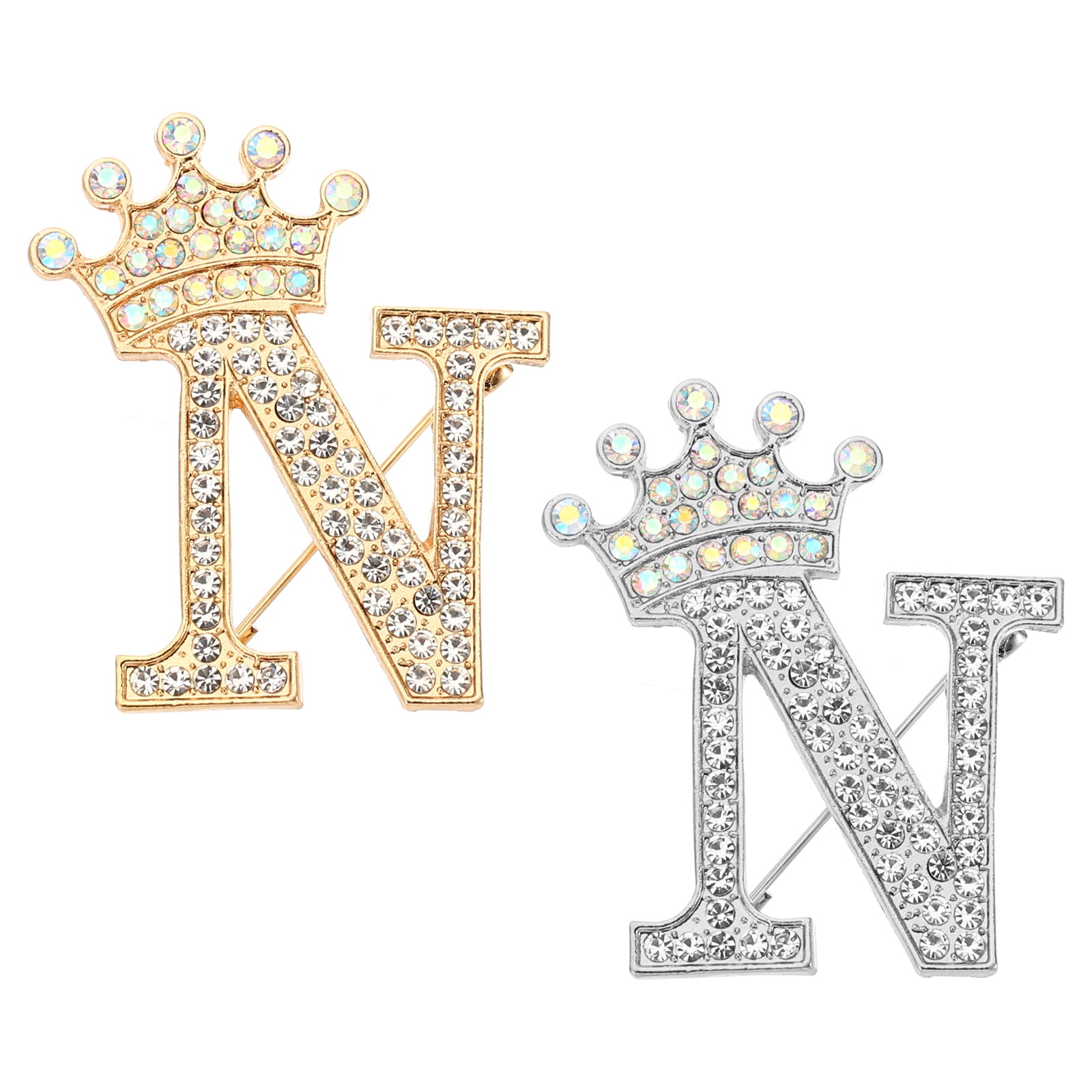 REGALWOVEN Letter Brooch Pins, Alphabet Lapel Badges Pin Letter N ...