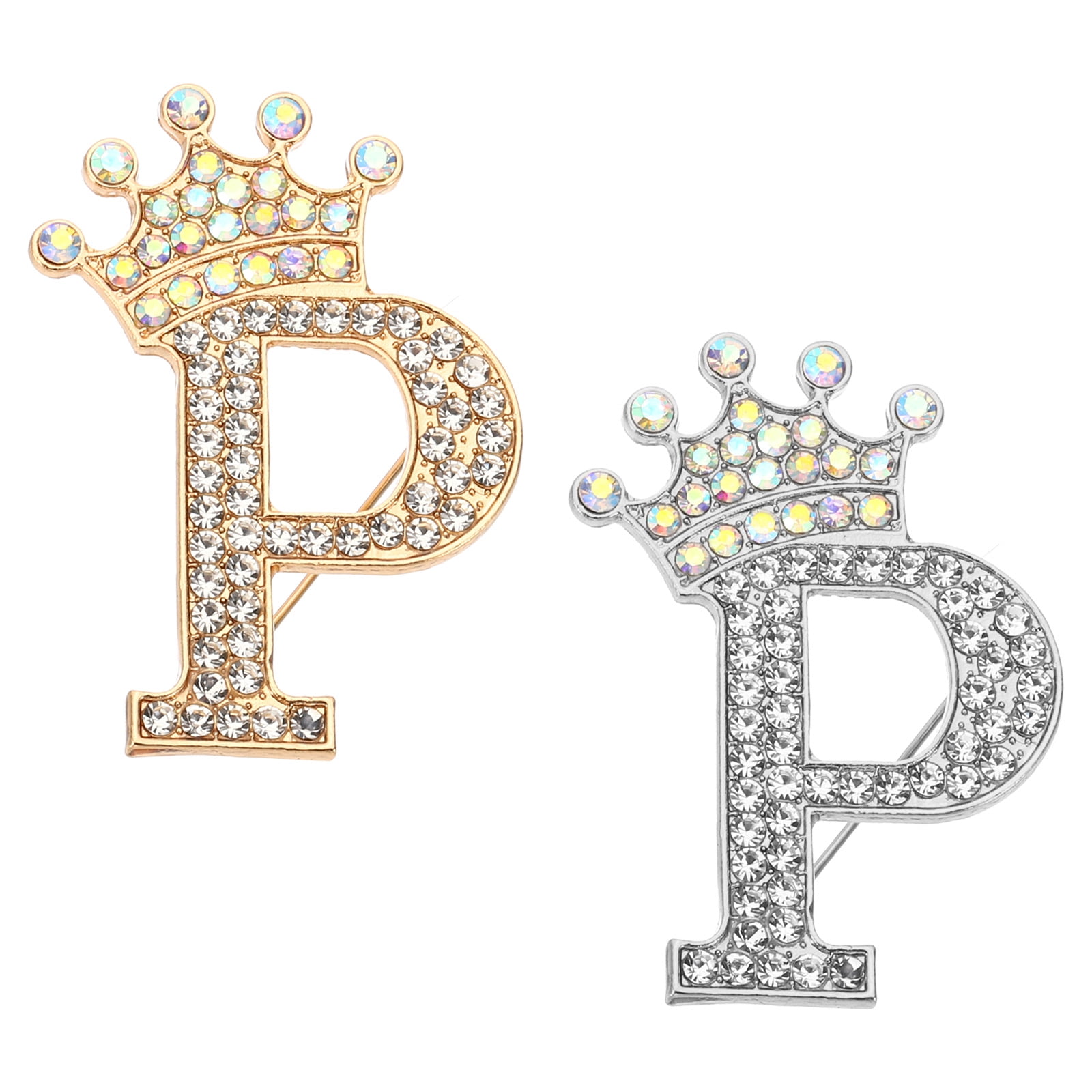 REGALWOVEN Letter Brooch Pins, Alphabet Lapel Badges Pin Letter P ...