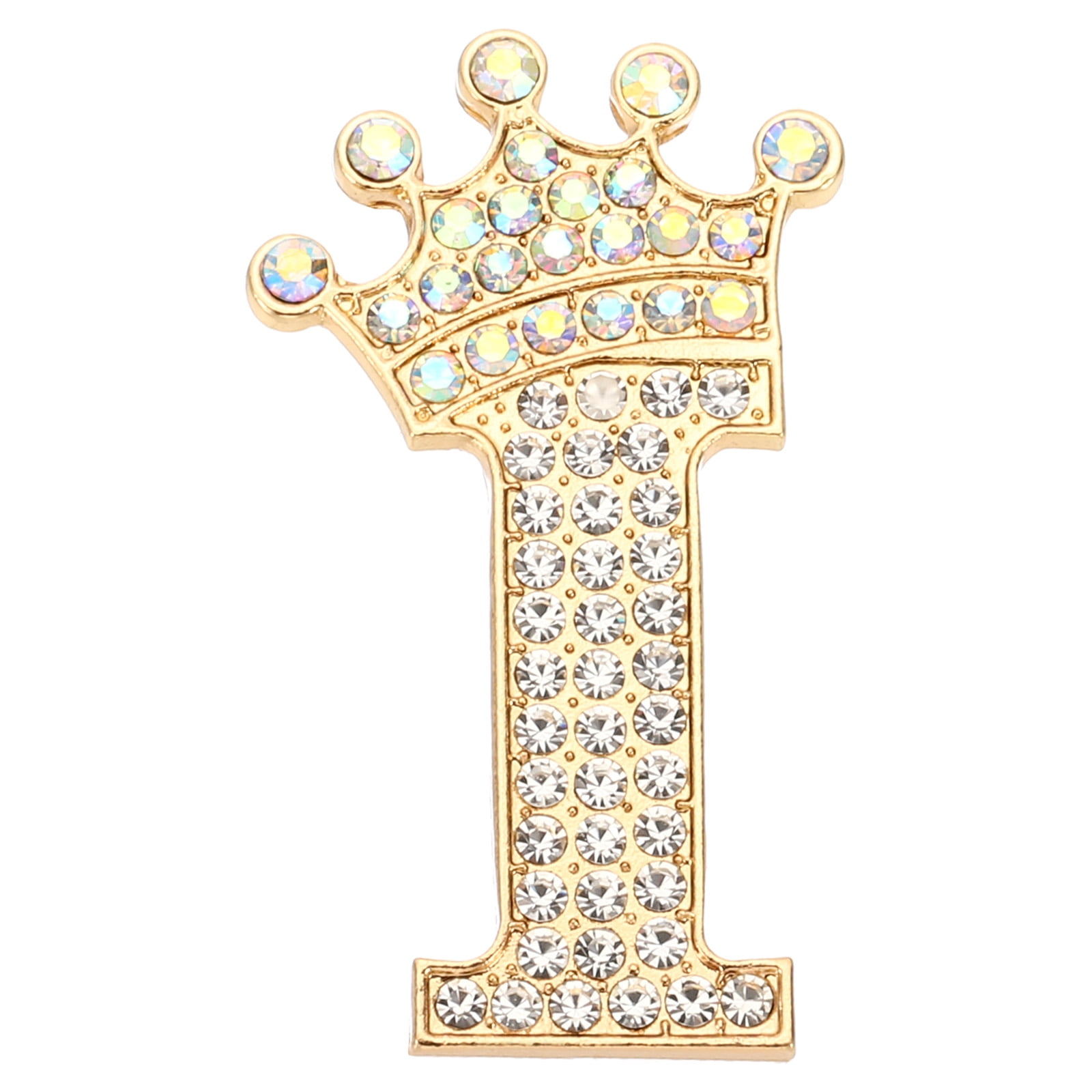 REGALWOVEN Letter Brooch Pins, Crown Initial Rhinestone Alphabet I Lapel Badges Pin, Gold Tone ...