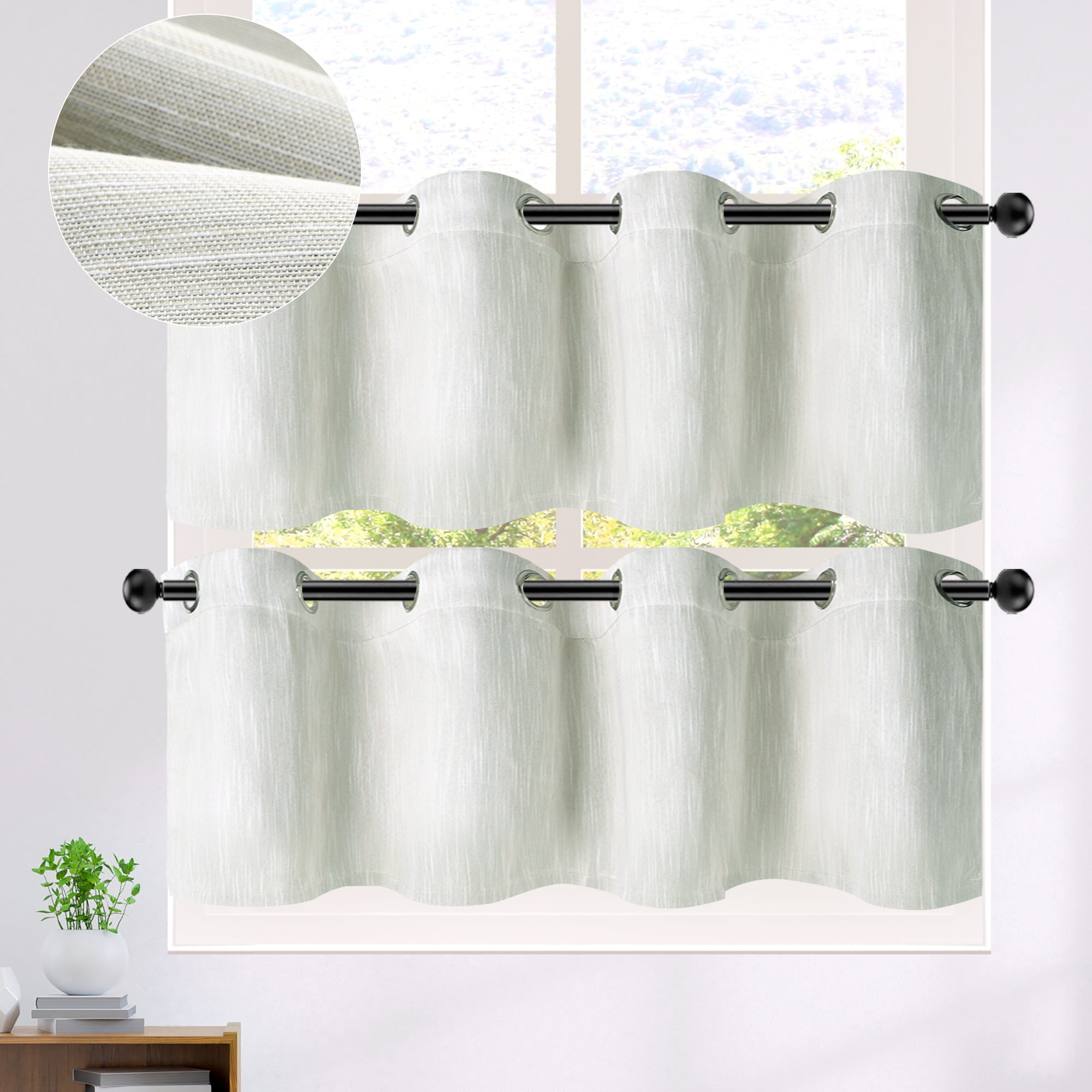 REGALWOVEN Linen Look Textured Blackout Room Darkening Curtains for ...