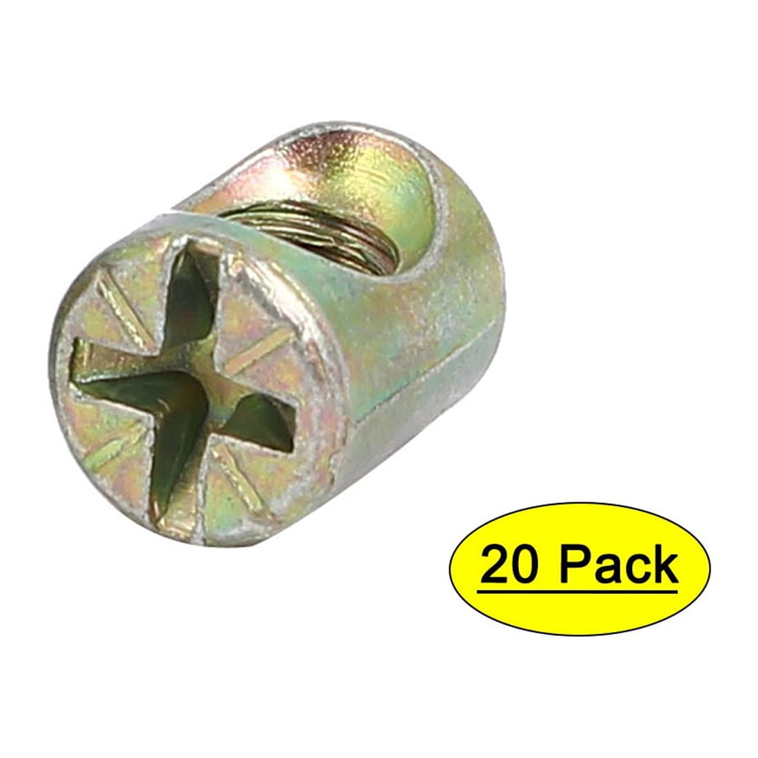 RegalWoven Metal M6x12mm Threaded Inserts Cross Dowel Barrel Nuts for ...