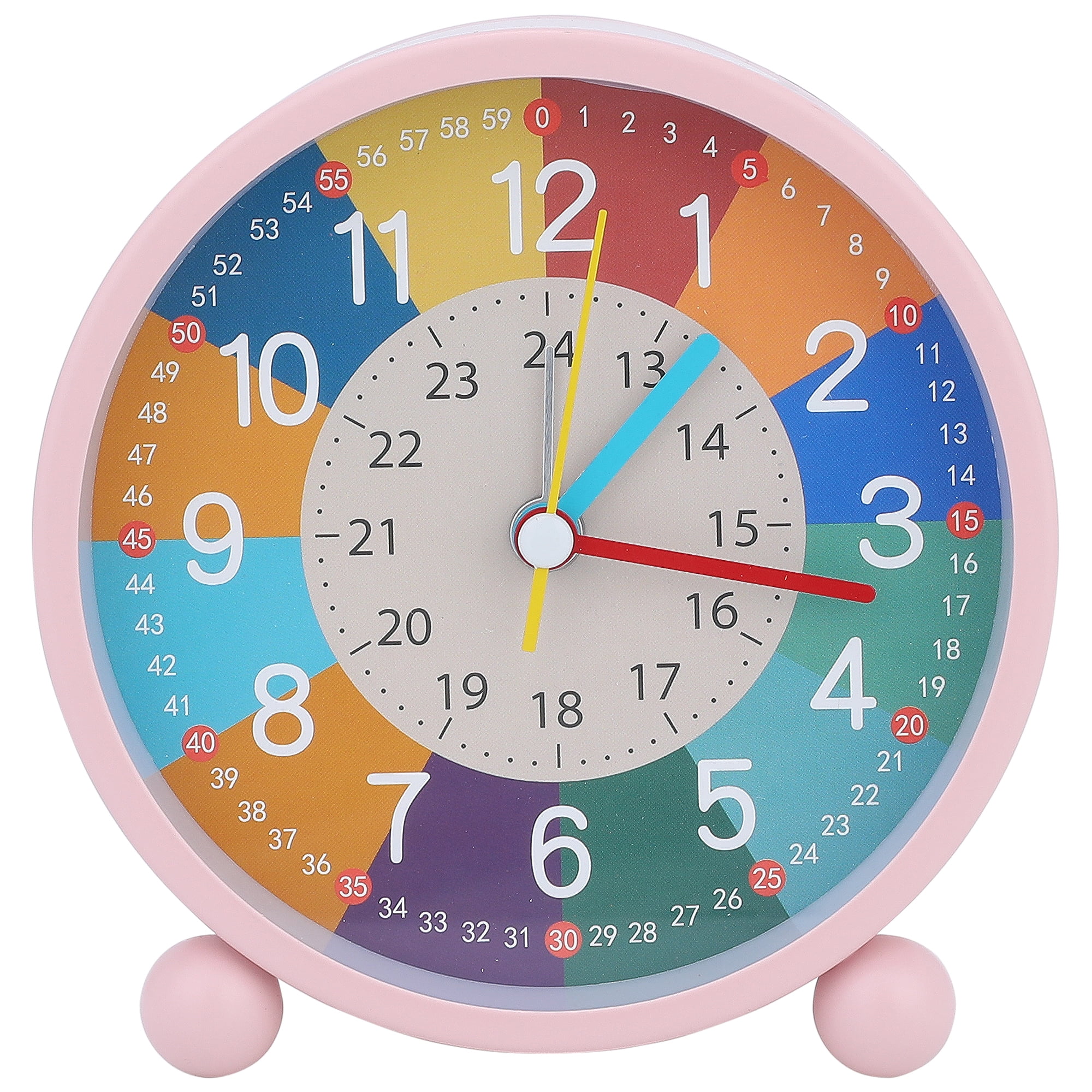 REGALWOVEN Mechanical Alarm Clock Colorful Cartoon Design, No Tick ...