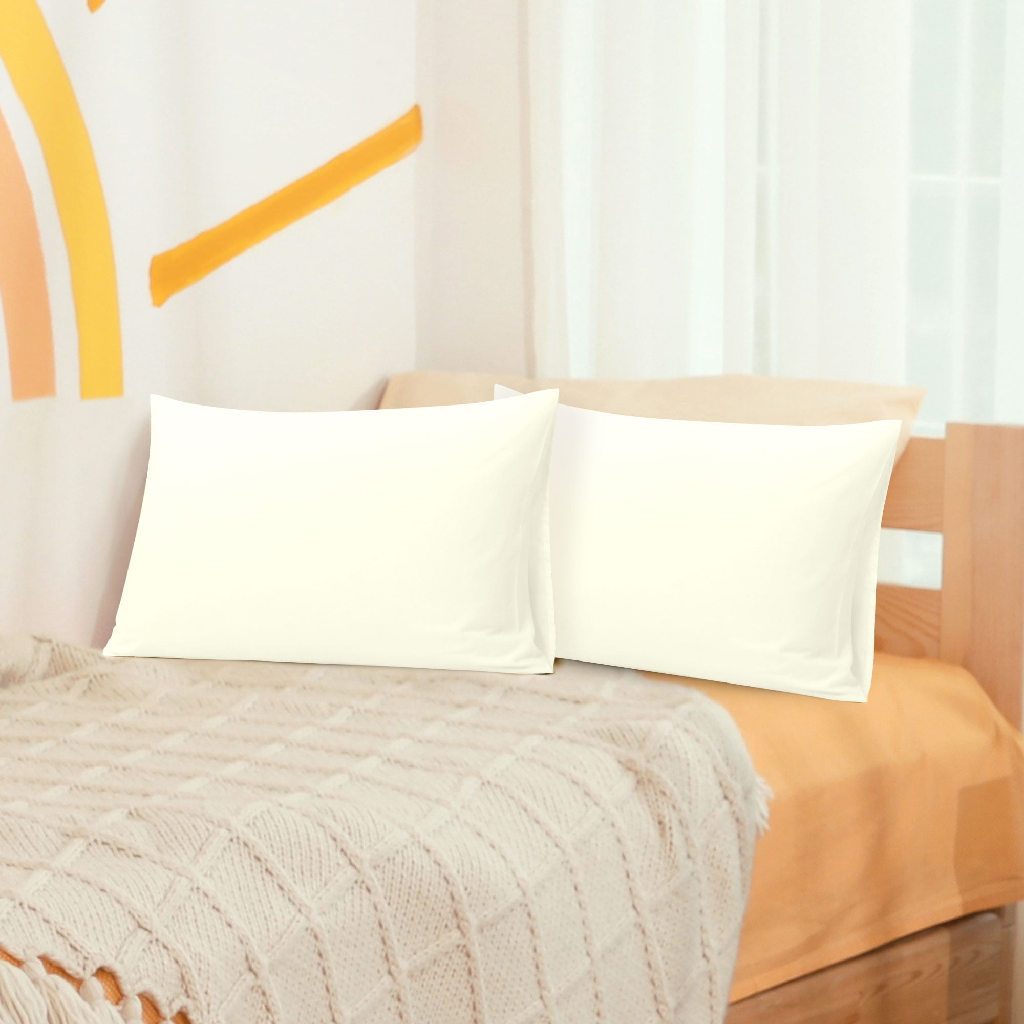 REGALWOVEN Microfiber Pillowcases Set of 2 Travel Pillowcases Cream, 14 ...