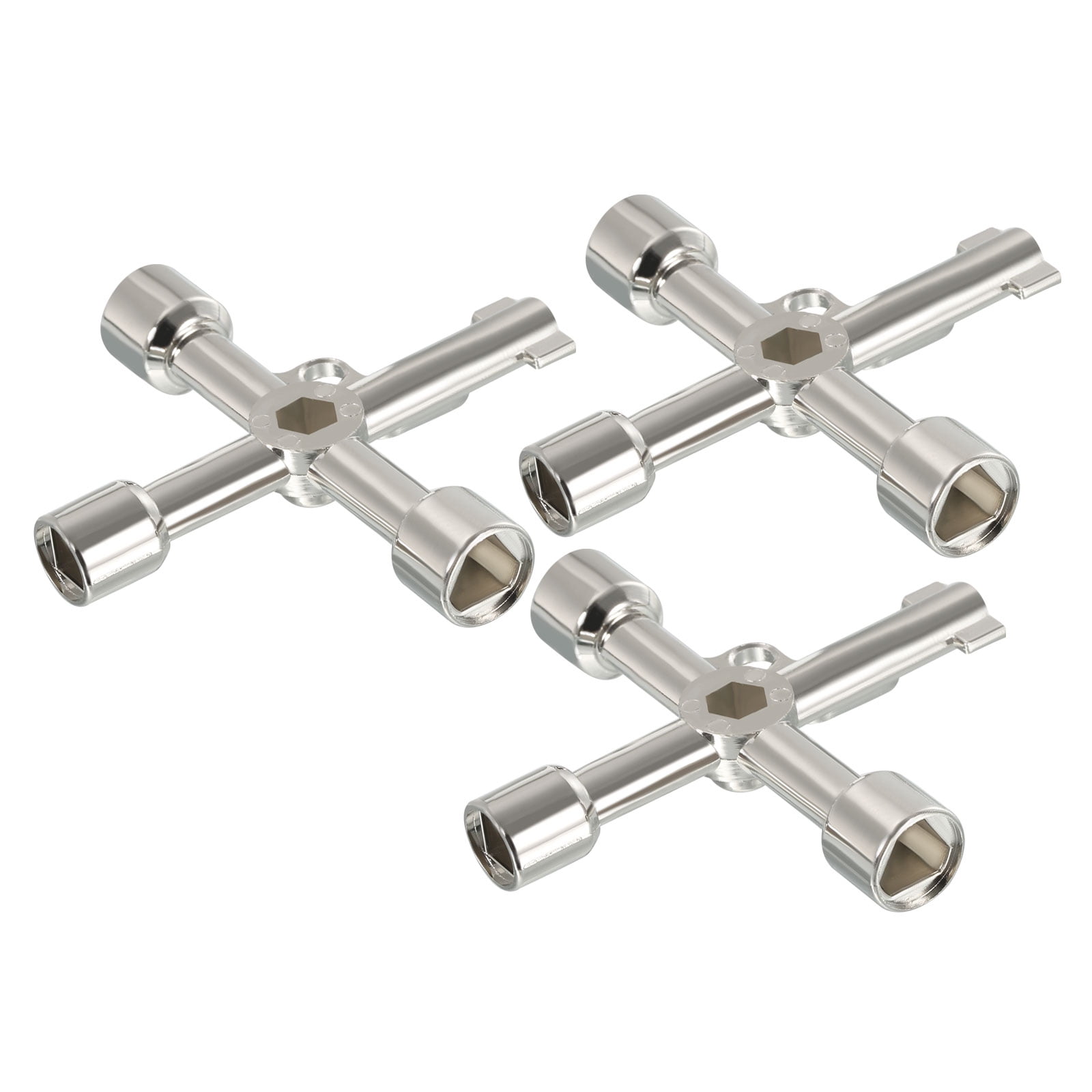 Uxcell Multifunction Universal Cross Key, Zinc Alloy 4 Way Gas Water ...