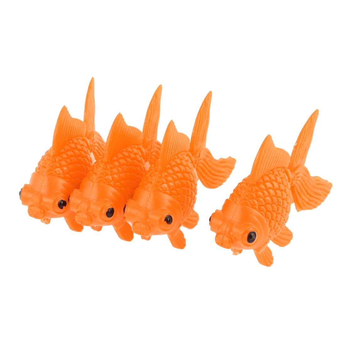 REGALWOVEN Orange Plastic Fish Tank Ornament Artificial Swing Tail ...