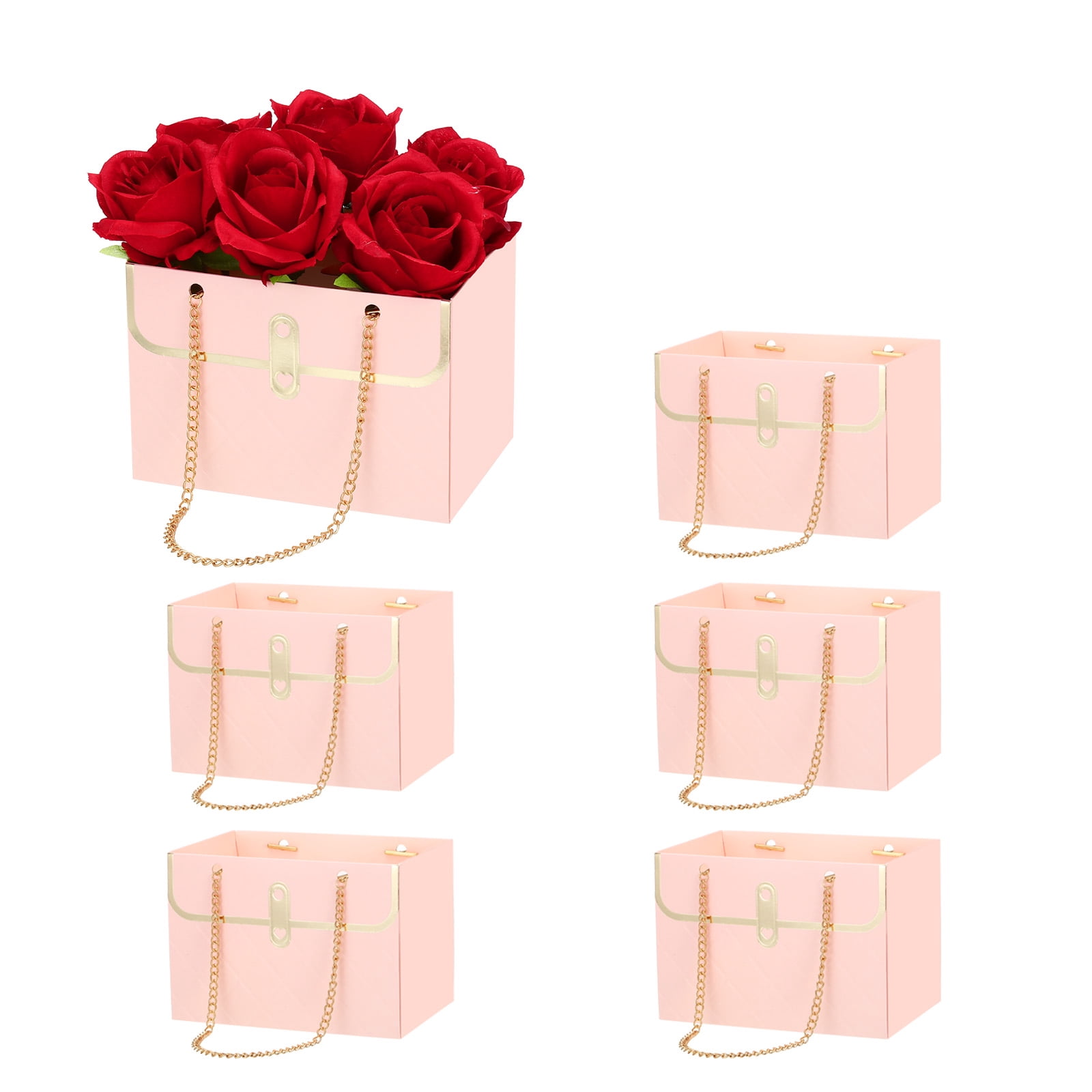 REGALWOVEN Paper Flower Gift Bags, Paper Bouquet Flower Gift Bag with ...