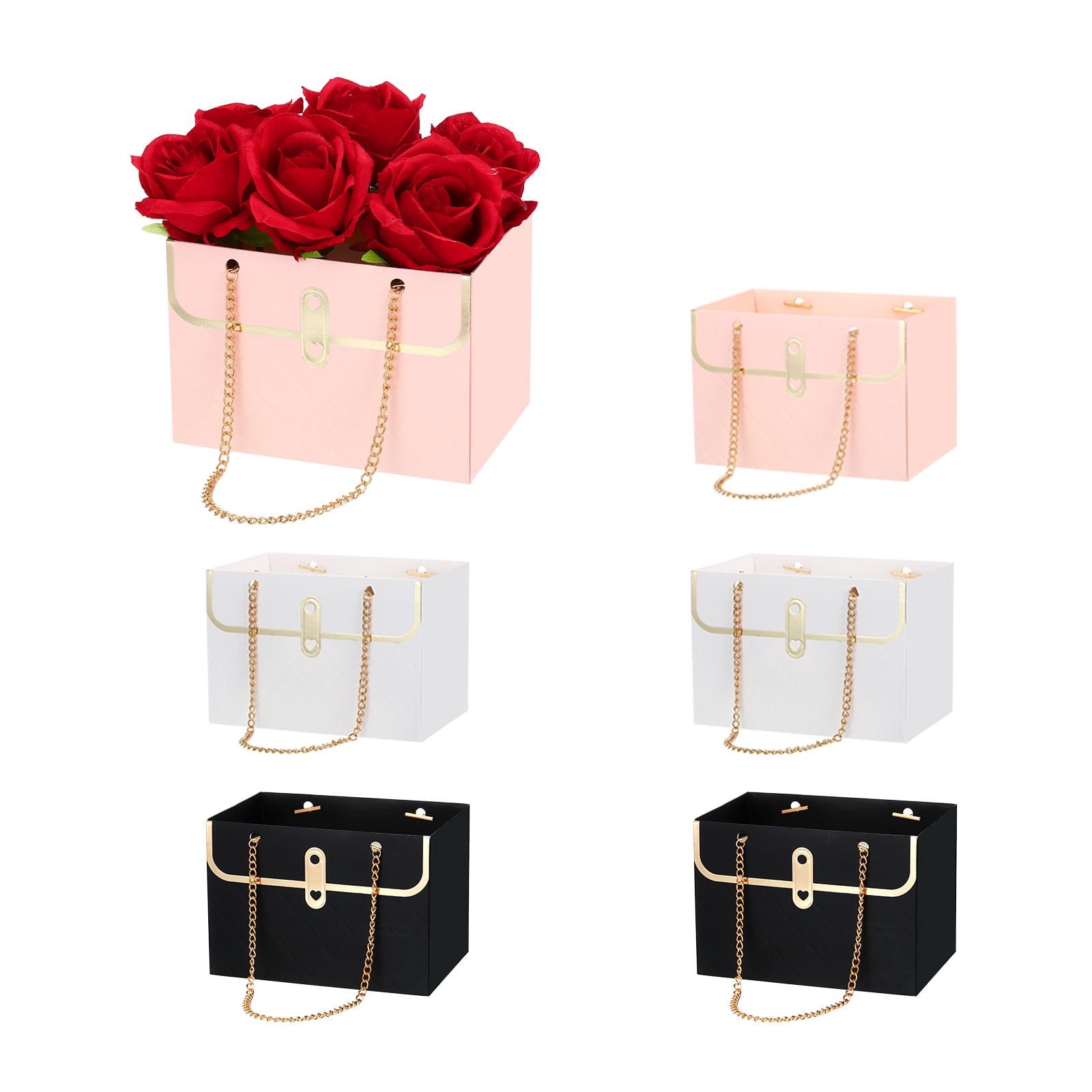 REGALWOVEN Paper Flower Gift Bags, Paper Bouquet Flower Gift Bag with ...