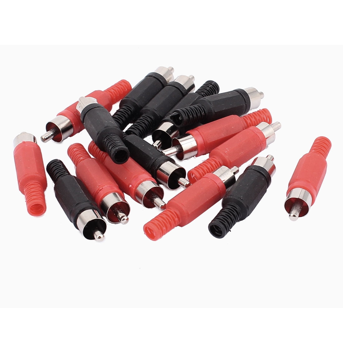 REGALWOVEN RCA Male Jack Plug Audio Coupler Adapter Connector Red Black ...