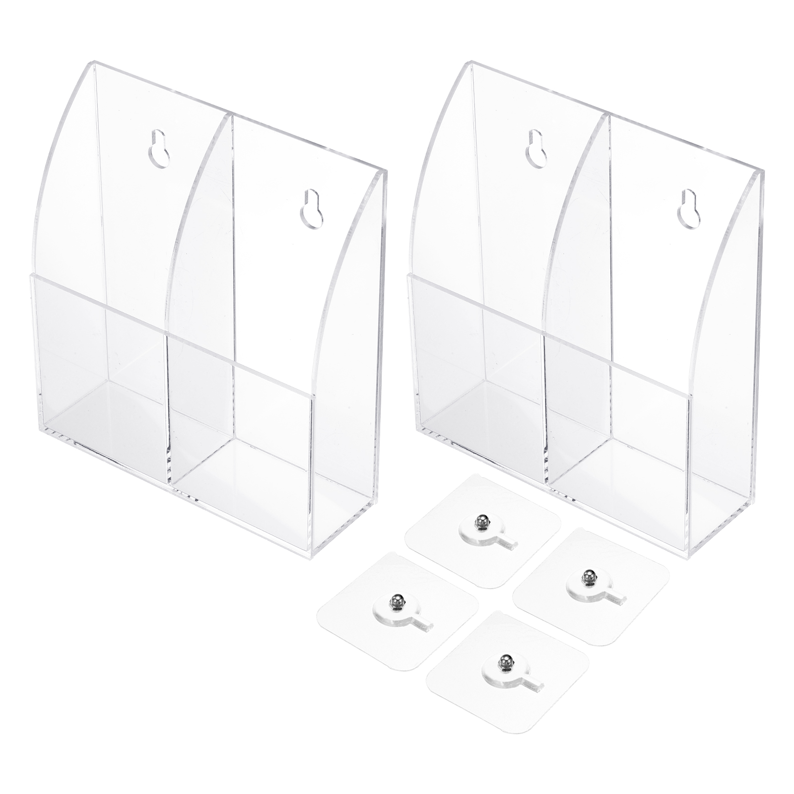 REGALWOVEN Remote Control Holder, 2 Pack Acrylic Wall Mount Caddy ...