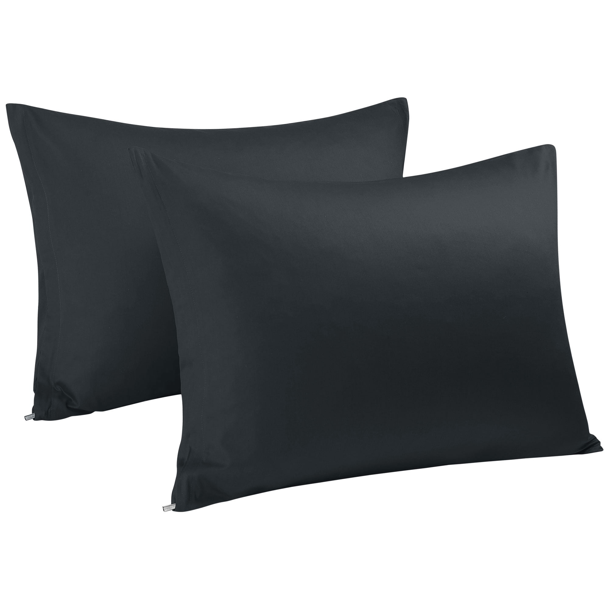 REGALWOVEN Set of 2 Cotton Pillowcases with Zipper Closure Black ...