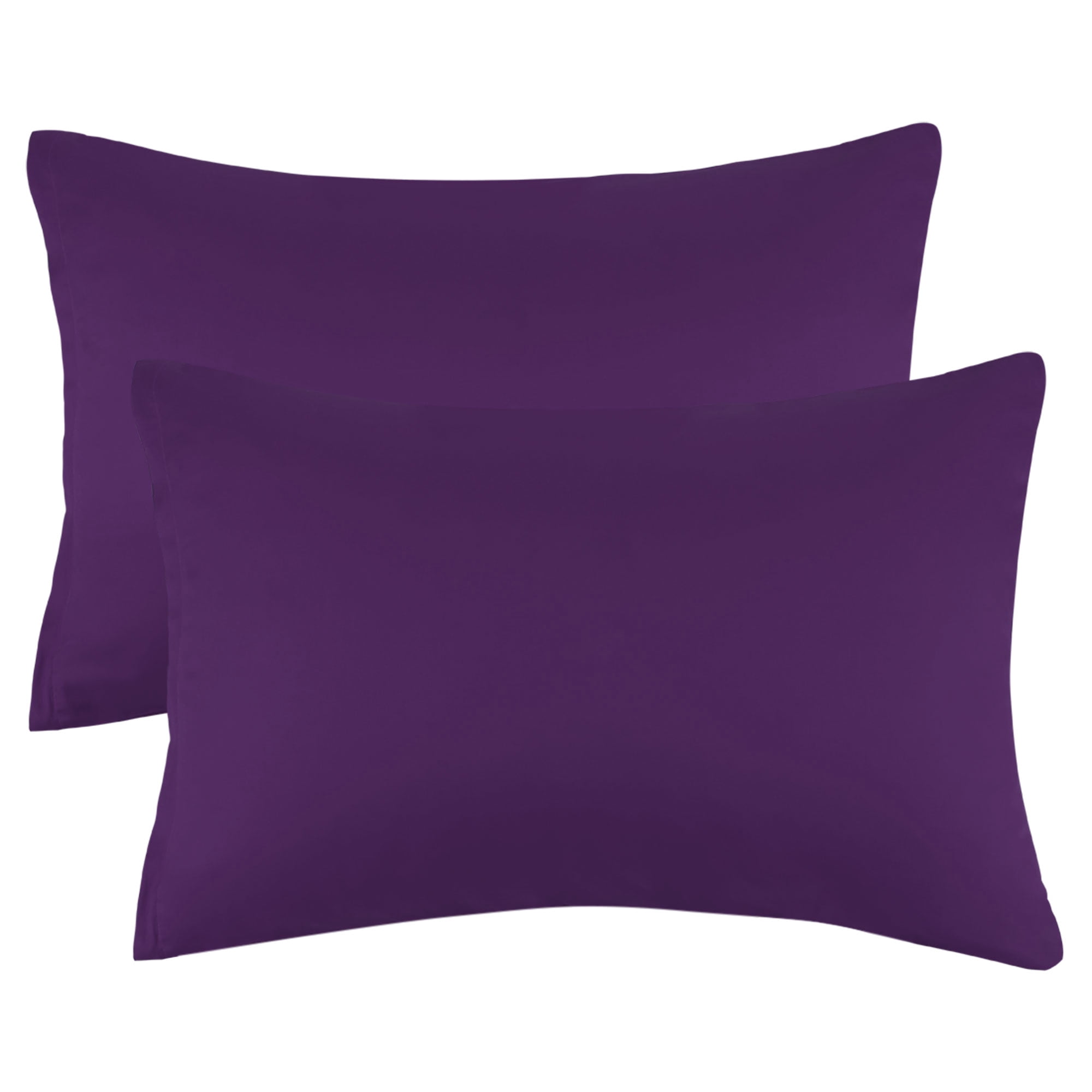 REGALWOVEN Set of 2 Cotton Pillowcases with Zipper Closure Dark Purple ...