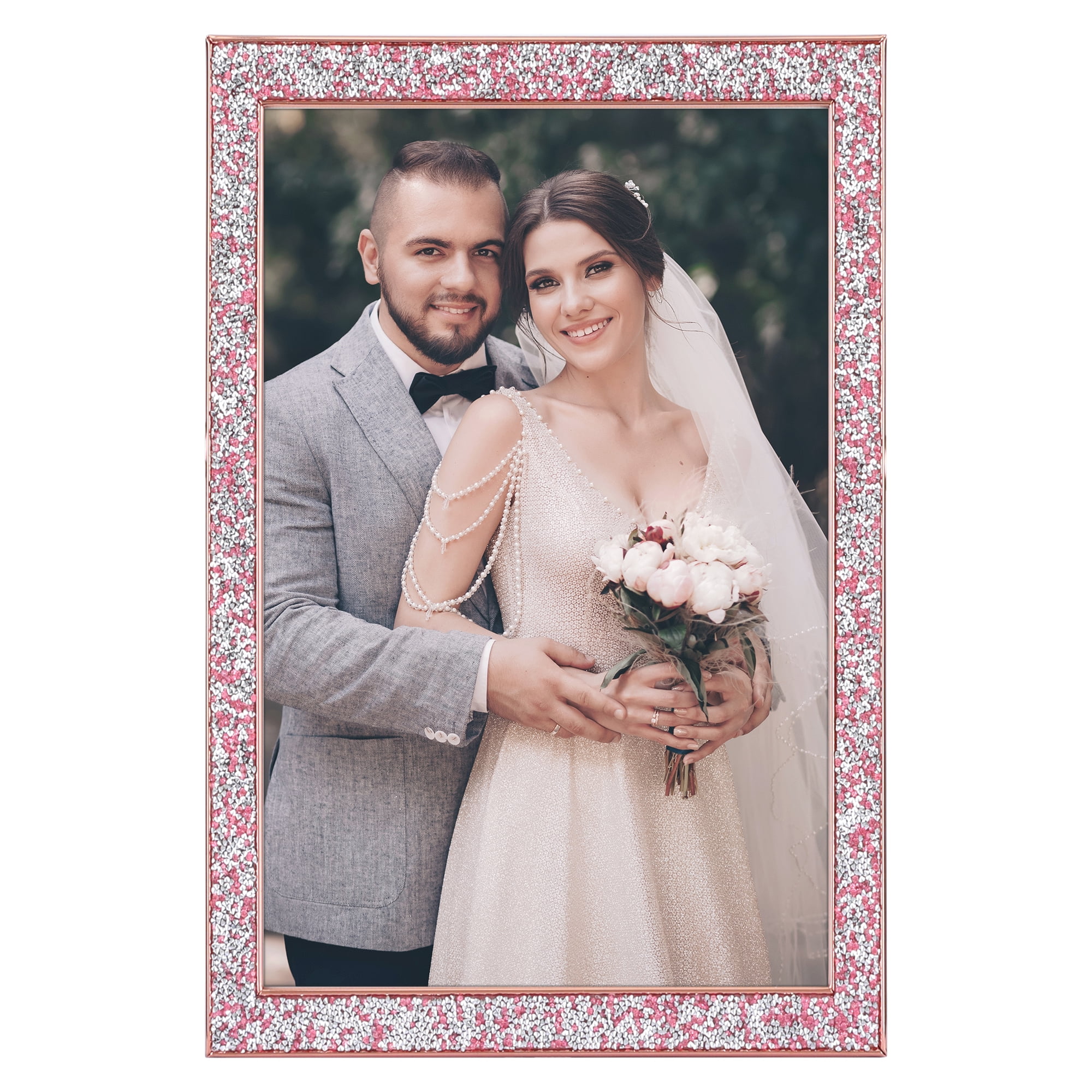 REGALWOVEN Shiny Picture Frames, Metal Photo Frame with Real Glass ...