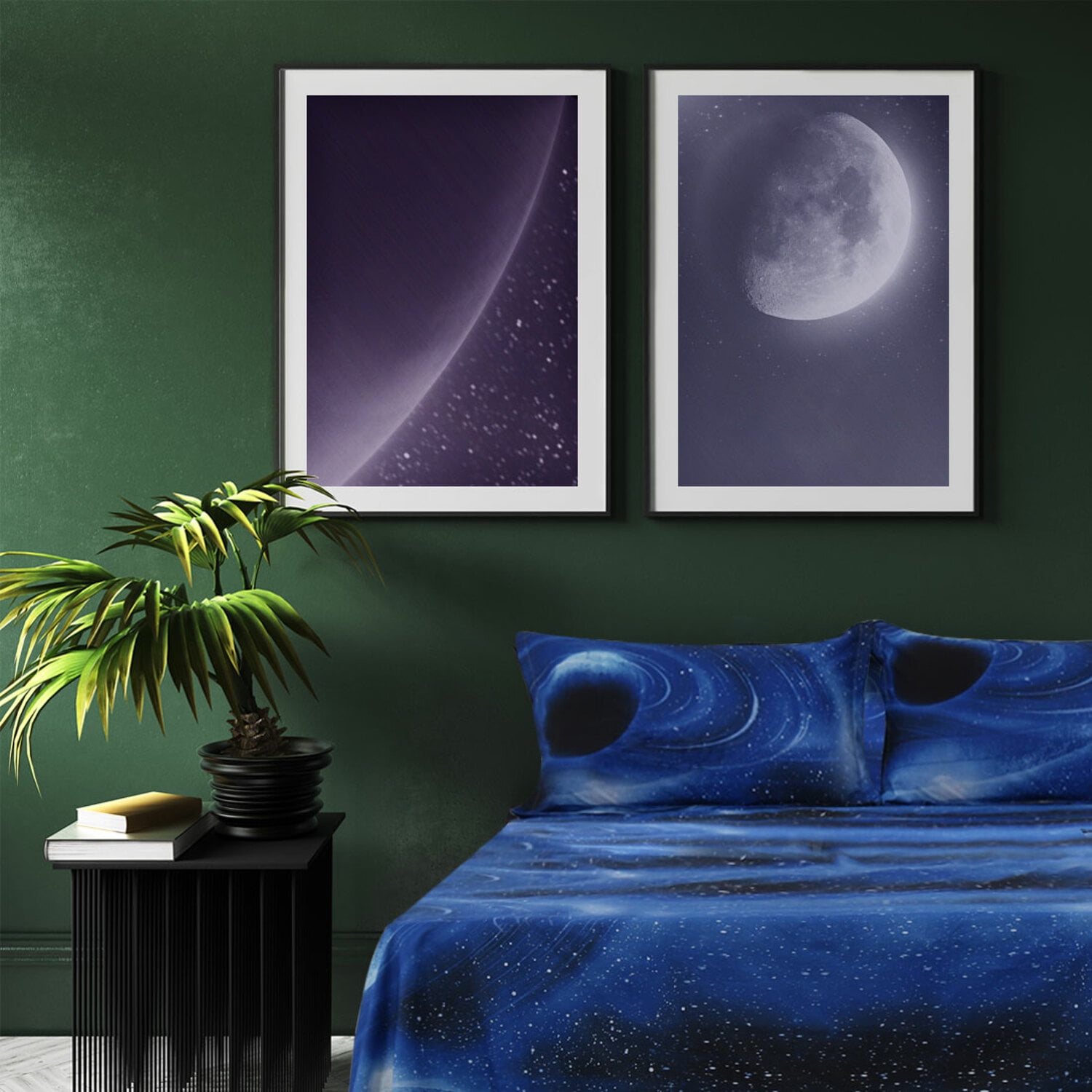 REGALWOVEN Kids Space-Themed Soft Polyester Galaxy Queen Bedding Set ...