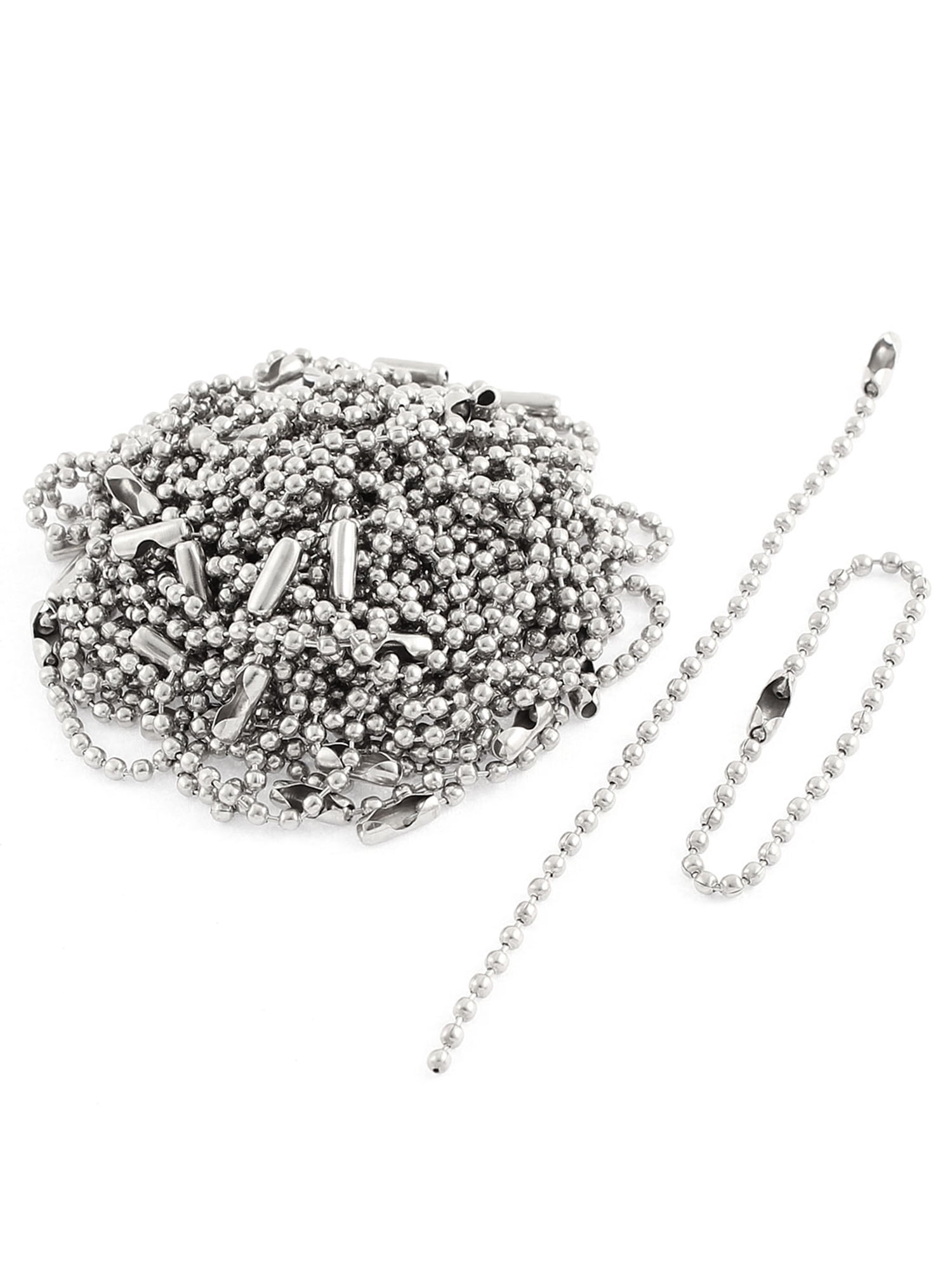 REGALWOVEN Stainless Steel Beaded Ball Chain Silver Tone 12cm 50 Pcs ...