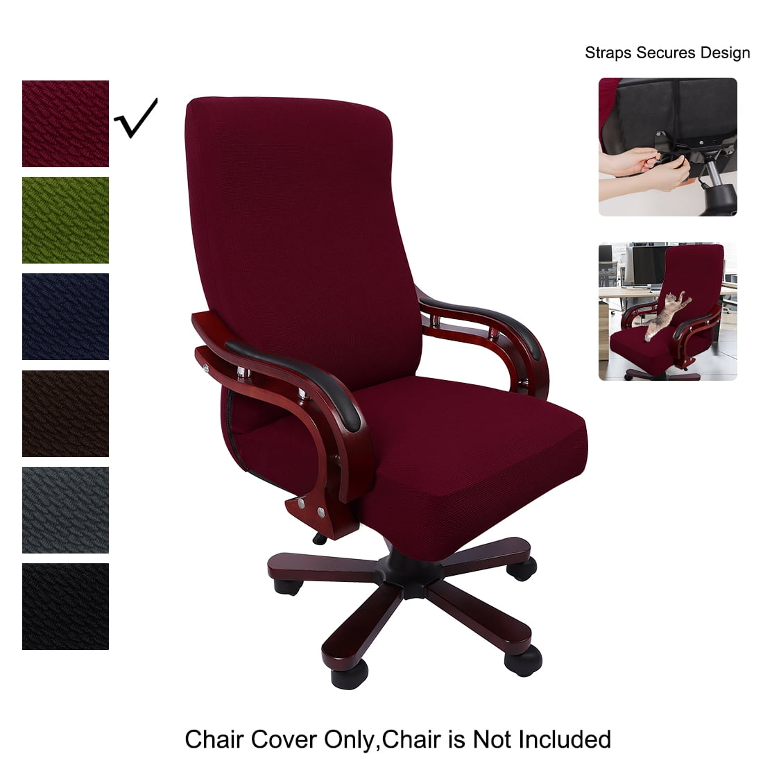 REGALWOVEN Stretch Office Chair Cover Jacquard Stripe Computer Chair ...
