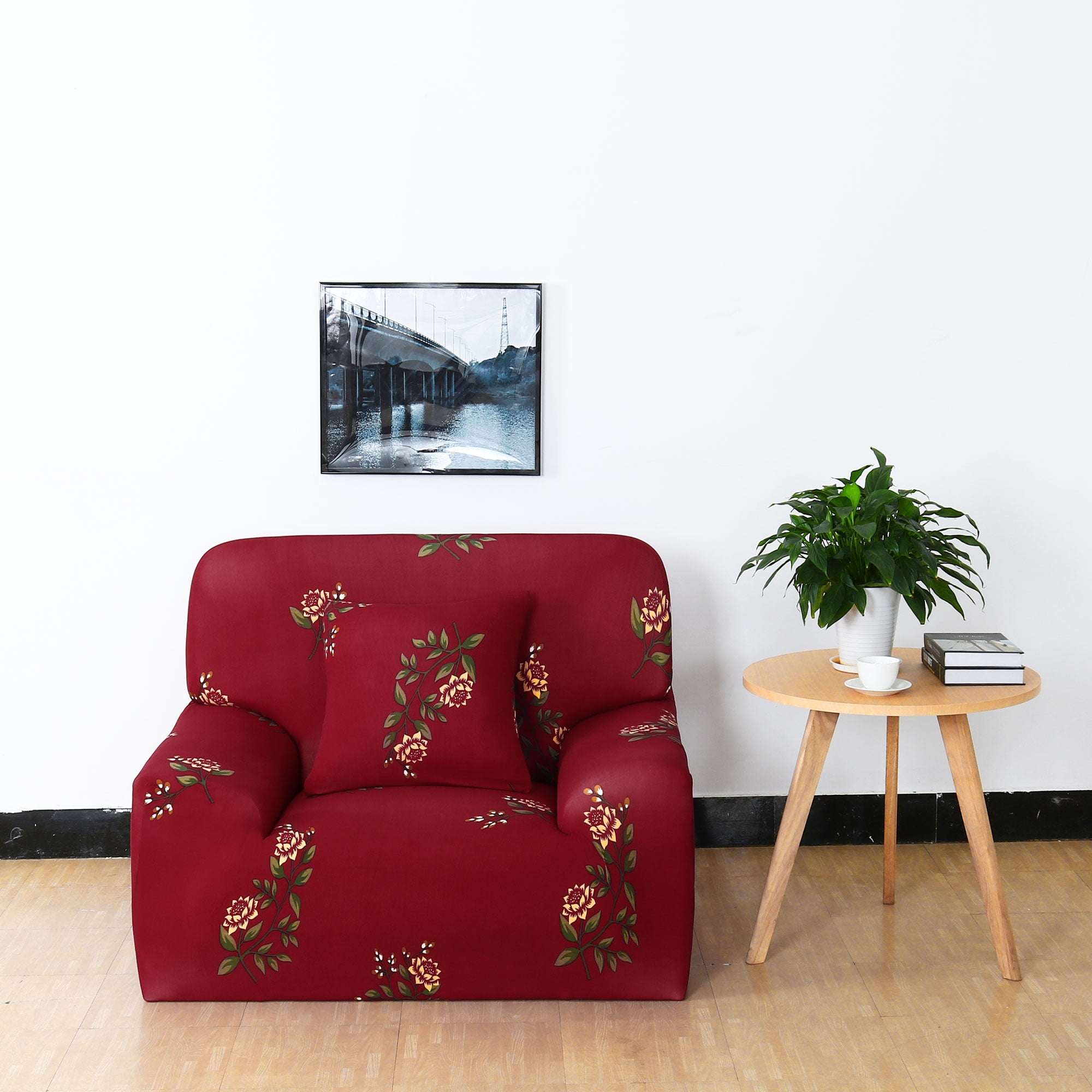 REGALWOVEN Stretch Thick Sofa Slipcover Floral Printed Couch Protector ...