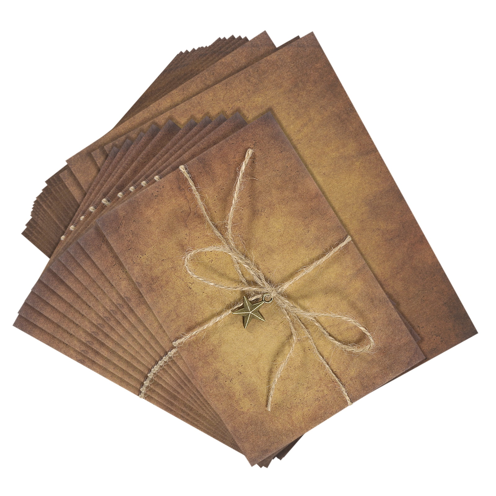 REGALWOVEN Vintage Card Envelopes Set with Letter Rope Accessories Star ...