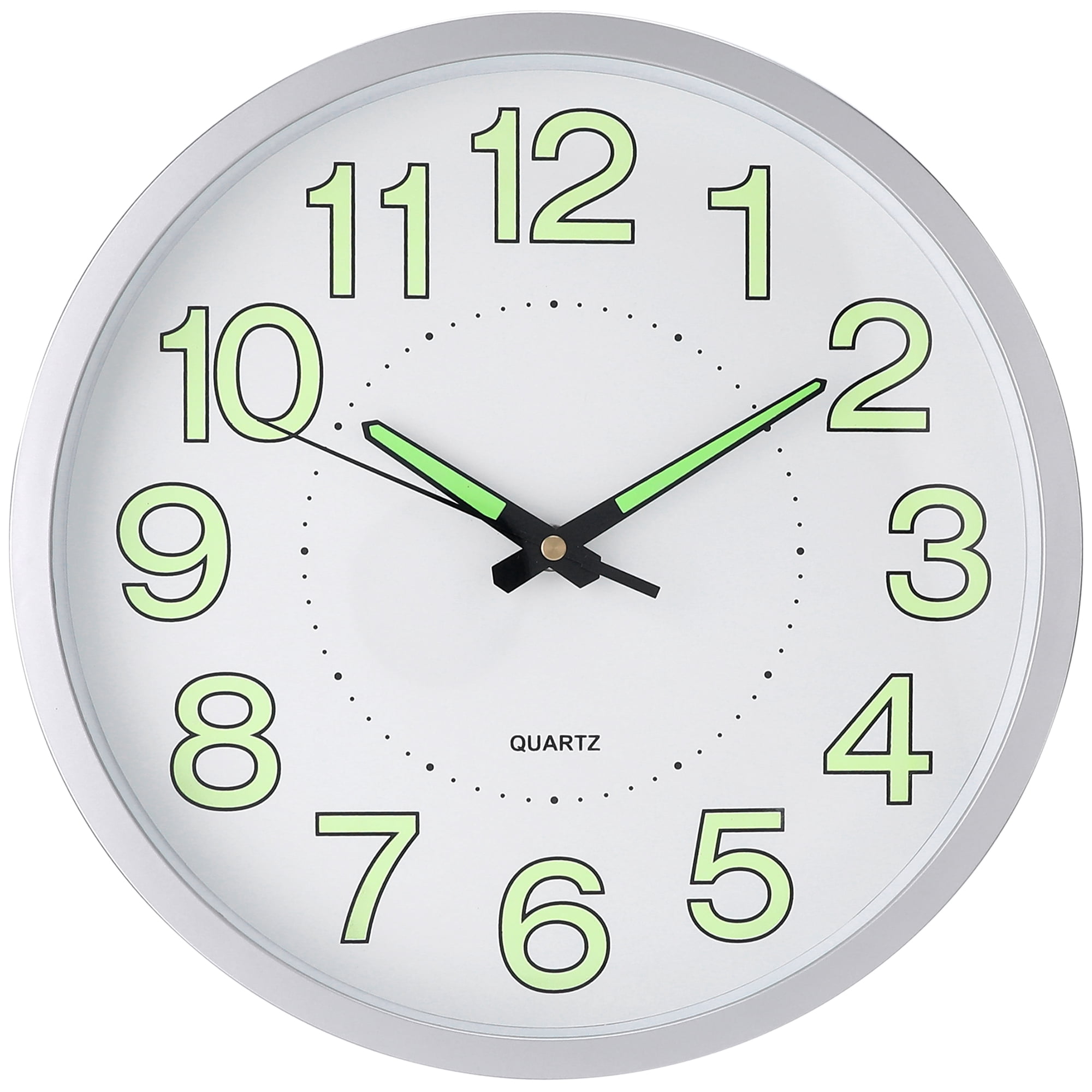 REGALWOVEN Wall Clock, Silent Non Ticking Battery Operated Modern Glow ...