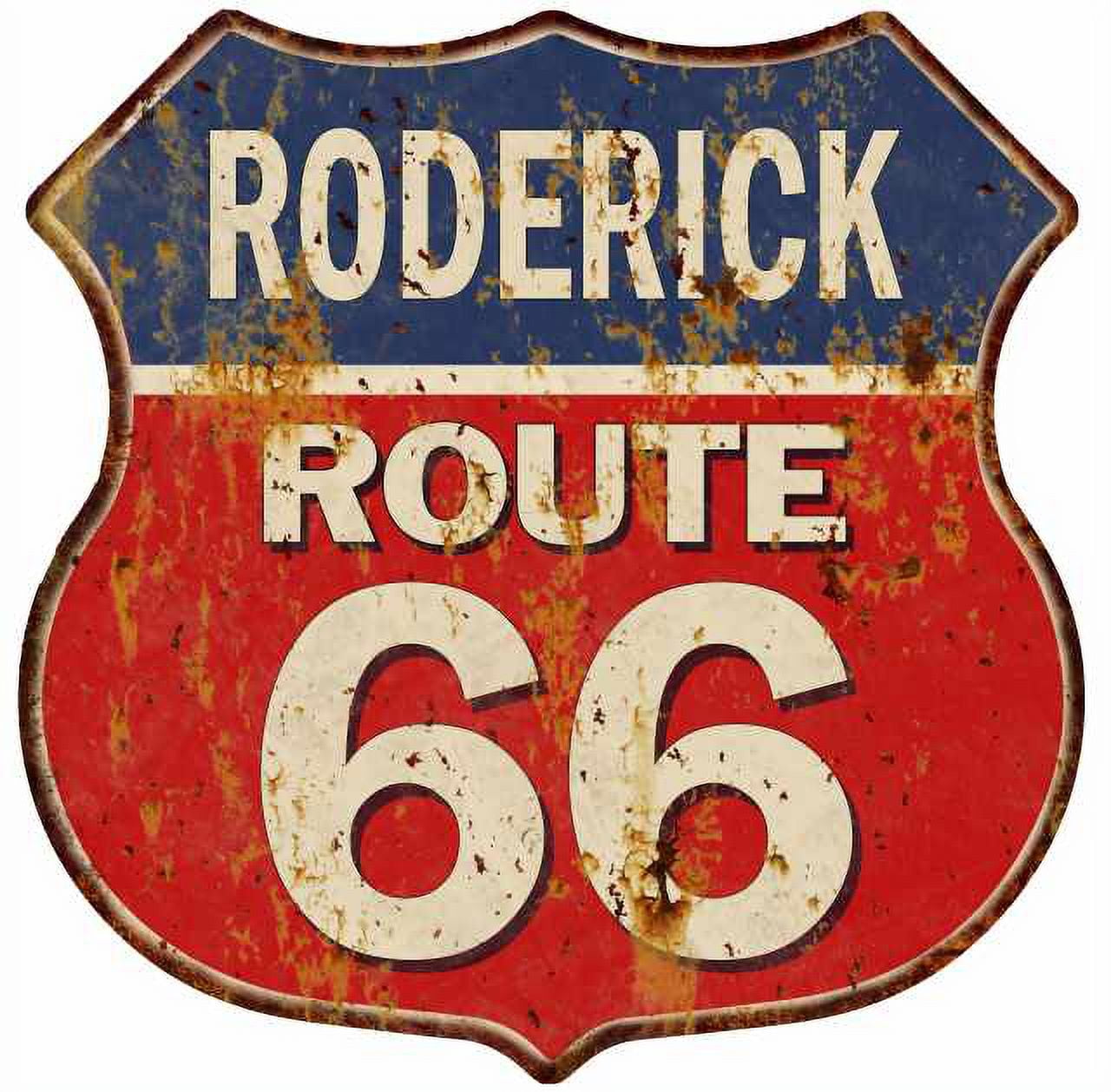 REGINALD Route 66 Gift Shield Metal Sign Man Cave Red 211110005482 ...