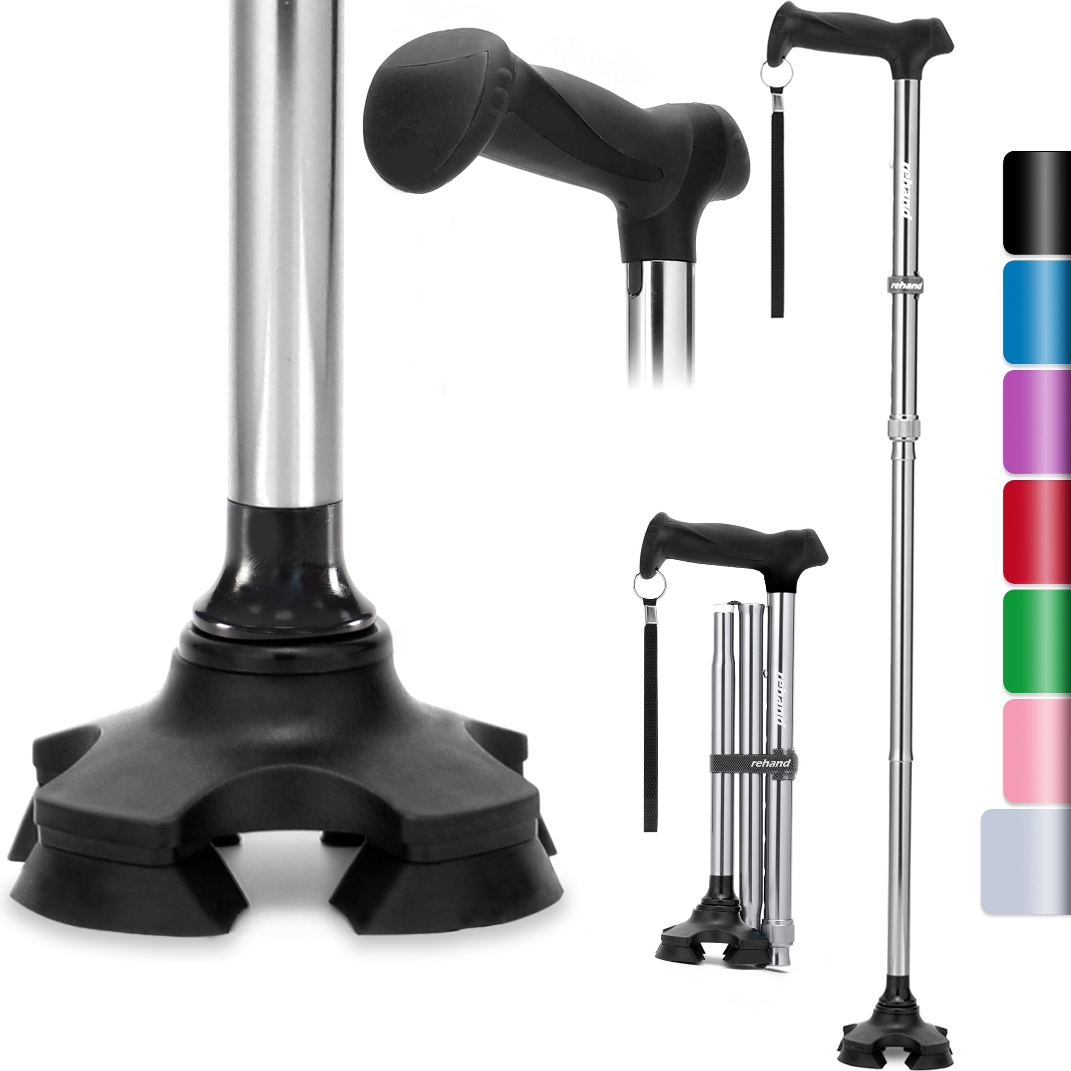 REHAND Adjustable Walking Cane,Lightweight Folding Walking Stick with ...