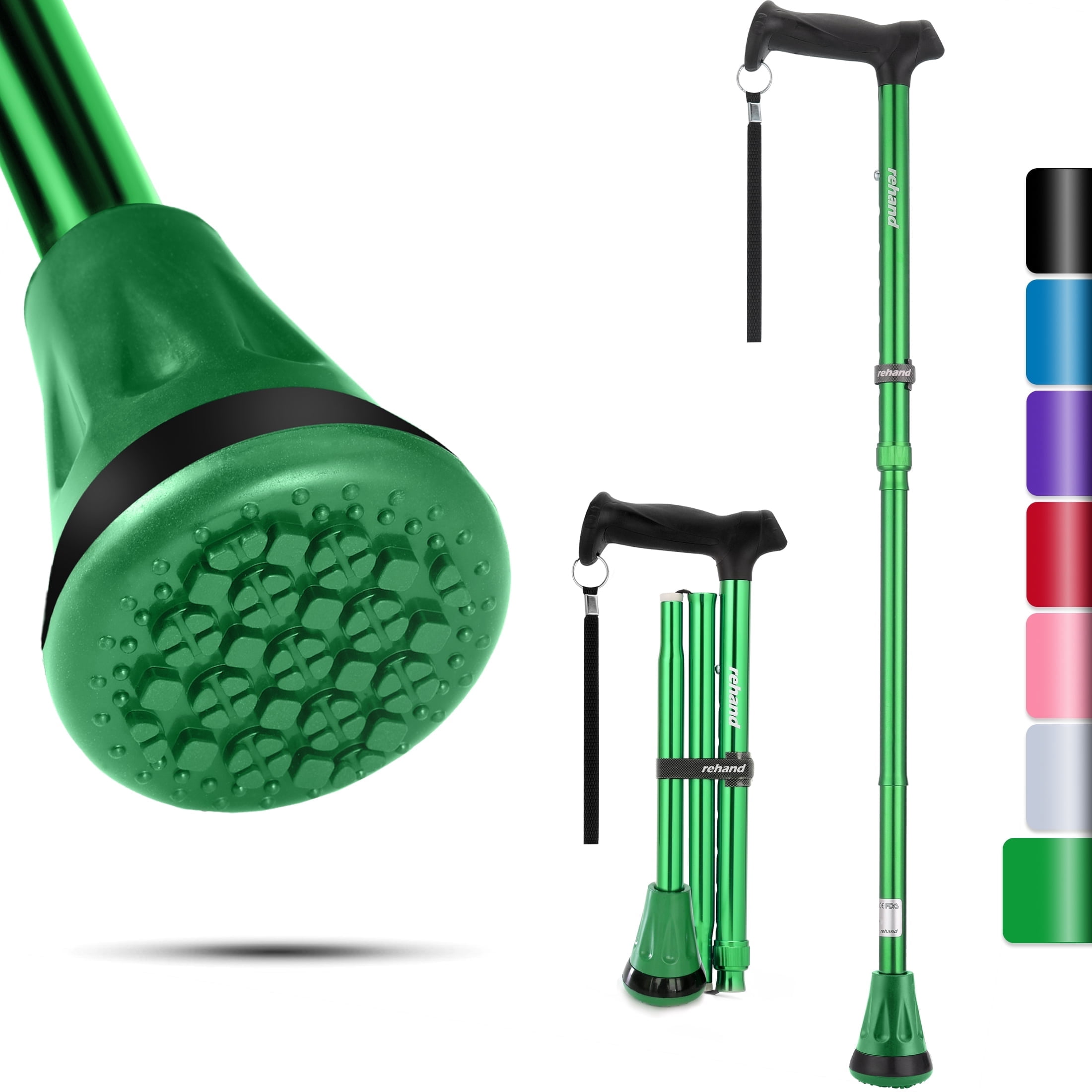 REHAND Foldable Walking Canes,Adjustable Height | Lightweight & Durable ...