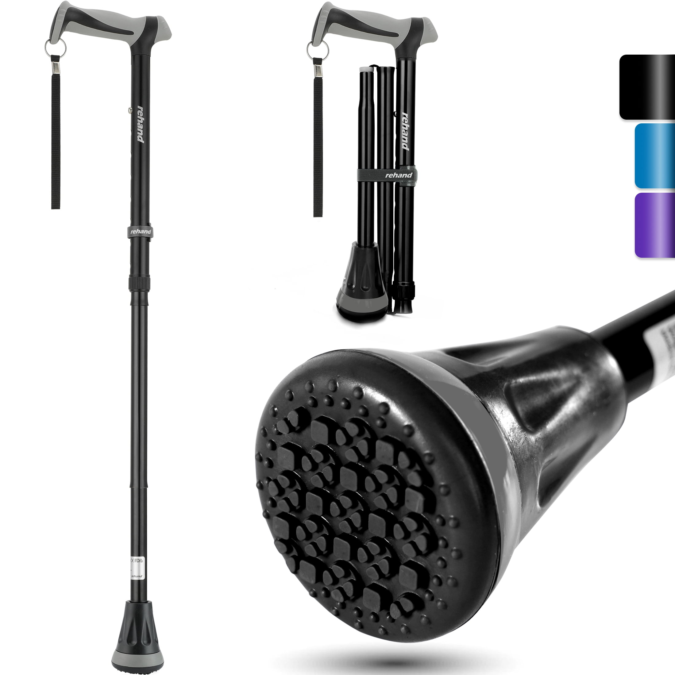 REHAND Walking Canes for Women & Men,Foldable Adjustable Collapsible ...