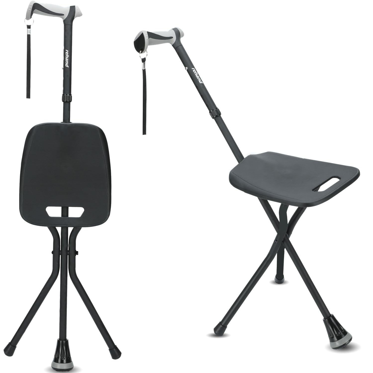 REHAND Walking Cane with Seat,Lightweight Foldable, Adjustable ...