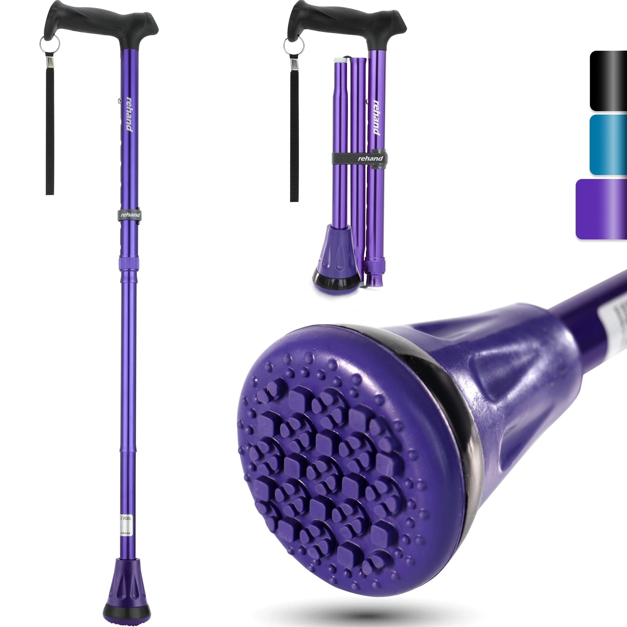 REHAND Walking Canes for Women & Men,Foldable Adjustable Collapsible ...