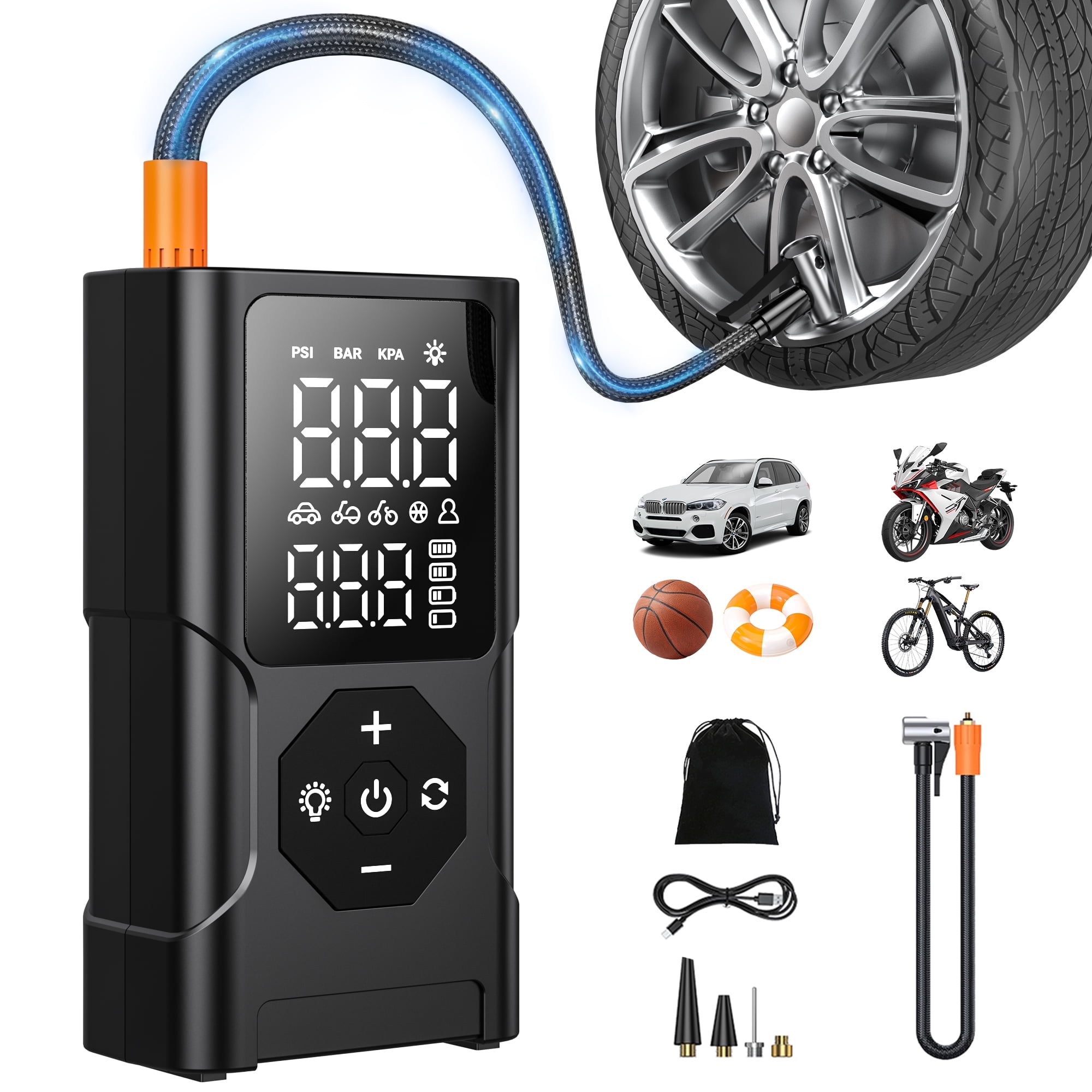 REHOTTOP Tire Inflator Portable, 160 PSI Air Pump for Car Tires with ...