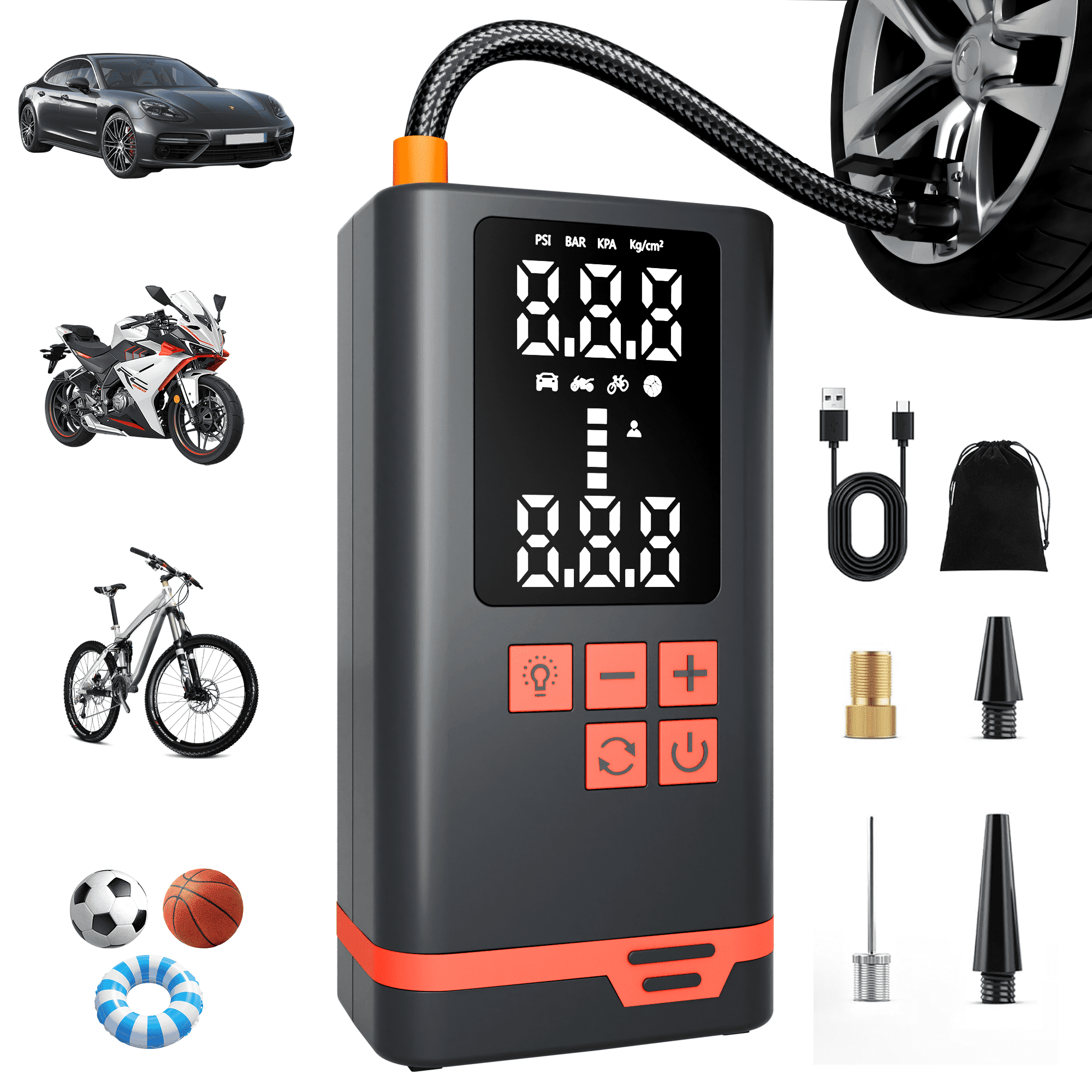 REHOTTOP Portable Air Compressor 160 PSI, Cordless Tire Inflator with ...