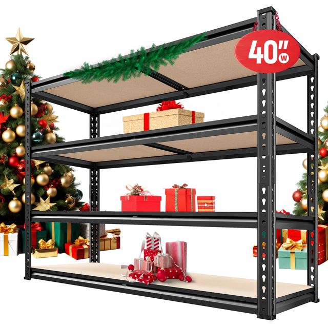 "REIBII Heavy-Duty Metal Shelves, Adjustable Storage Capacity 2000lbs ...