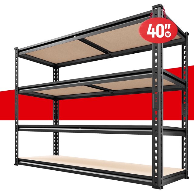 "REIBII Heavy-Duty Metal Shelves, Adjustable Storage Capacity 2000lbs ...