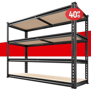 "REIBII 60"" W Heavy Duty Garage Shelving, 3000LBS, Adjustable 5 Tier ...
