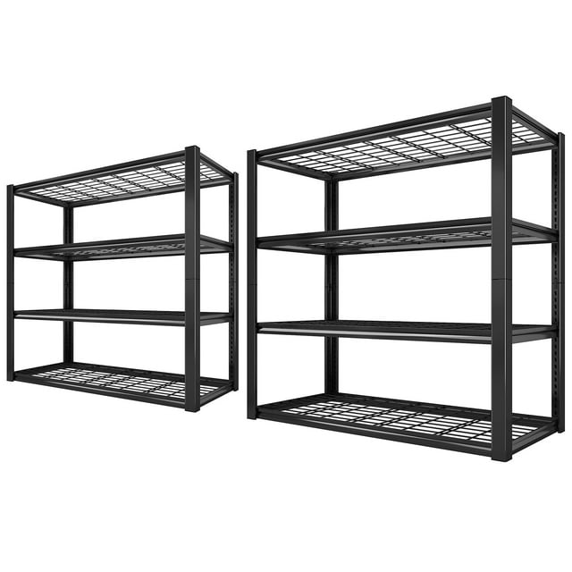 REIBII 2200LBS Steel Shelf Garage Shelving Units, Heavy Duty 4-Tier ...