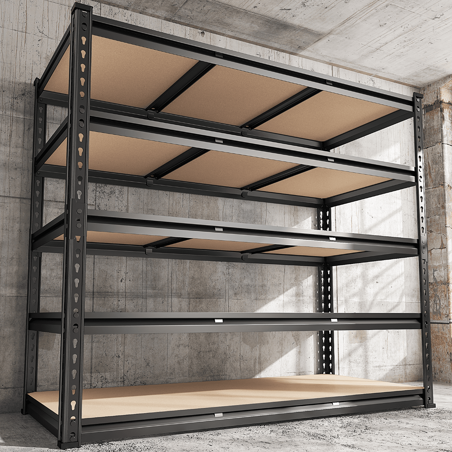 REIBII 3000LBS Garage Shelving Unit Heavy Duty Storage Shelves 5-Tier ...