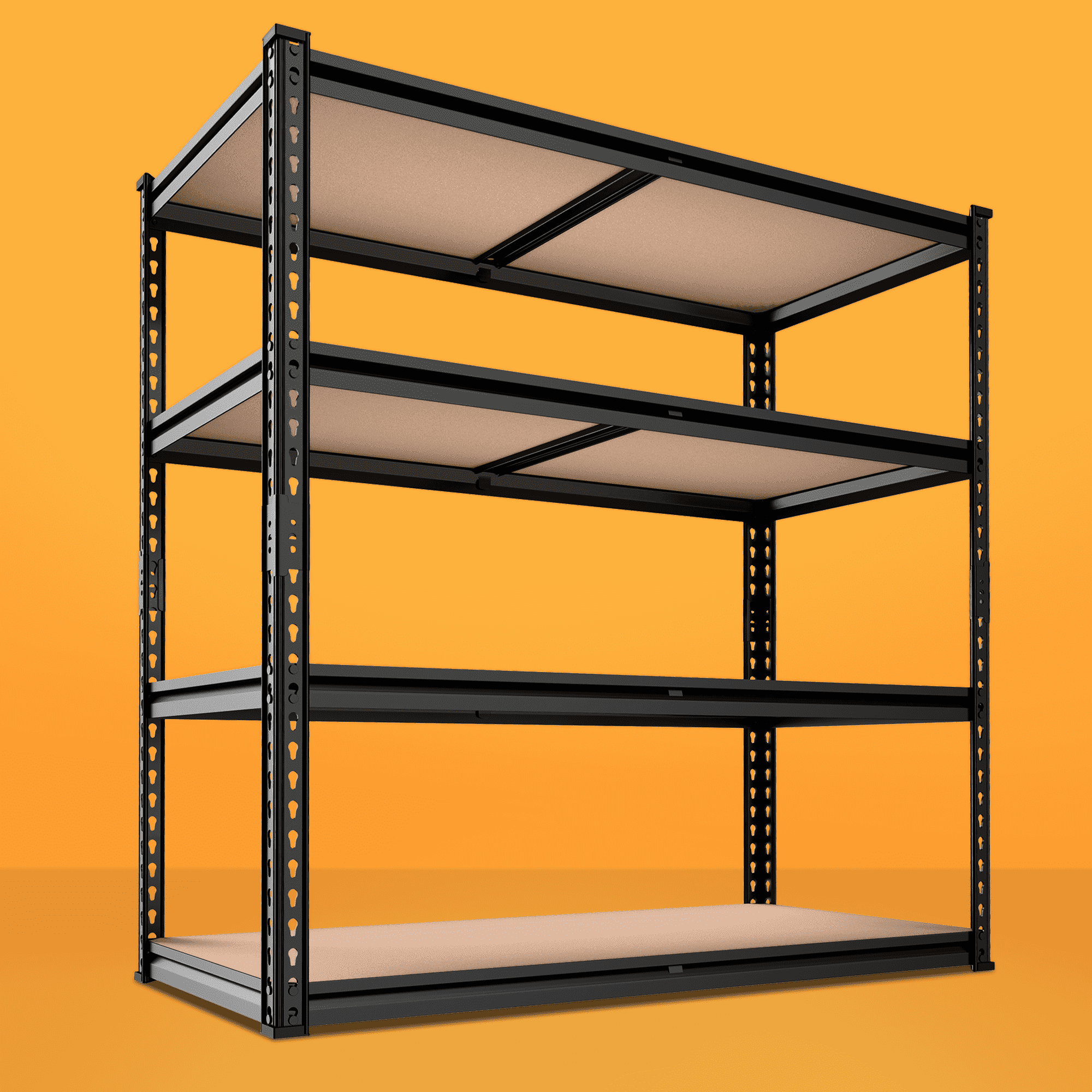 REIBII 4-Shelf Garage Shelving Freestanding Shelves Adjustable Steel ...