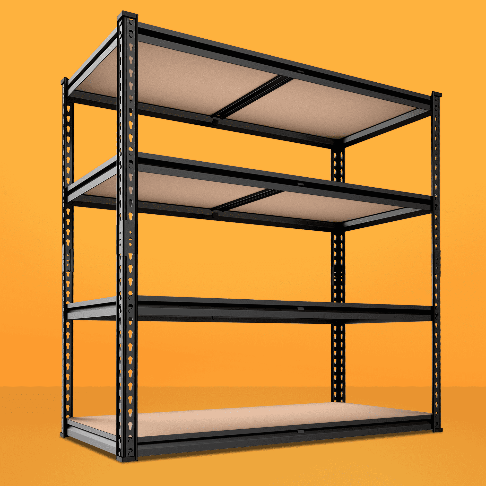 REIBII 4-Shelf Garage Shelving Freestanding Shelves Adjustable Steel ...