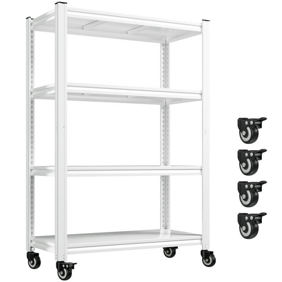 4-Tier Garage Shelving Unit, 79" Heavy Duty Steel Shelves - 3500lbs ...