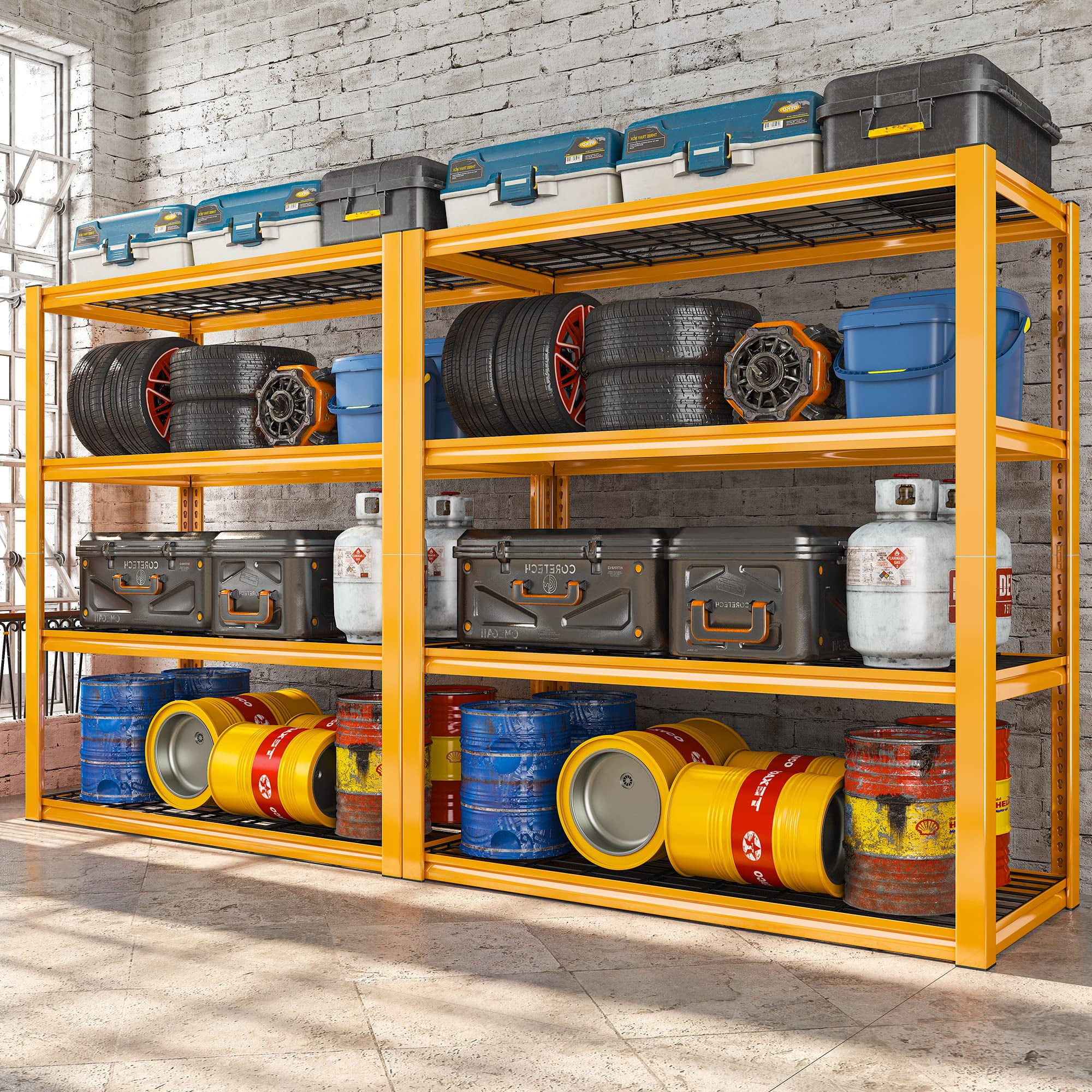 REIBII 40" W Garage Shelving Heavy Duty Garage Storage Shelves Load ...