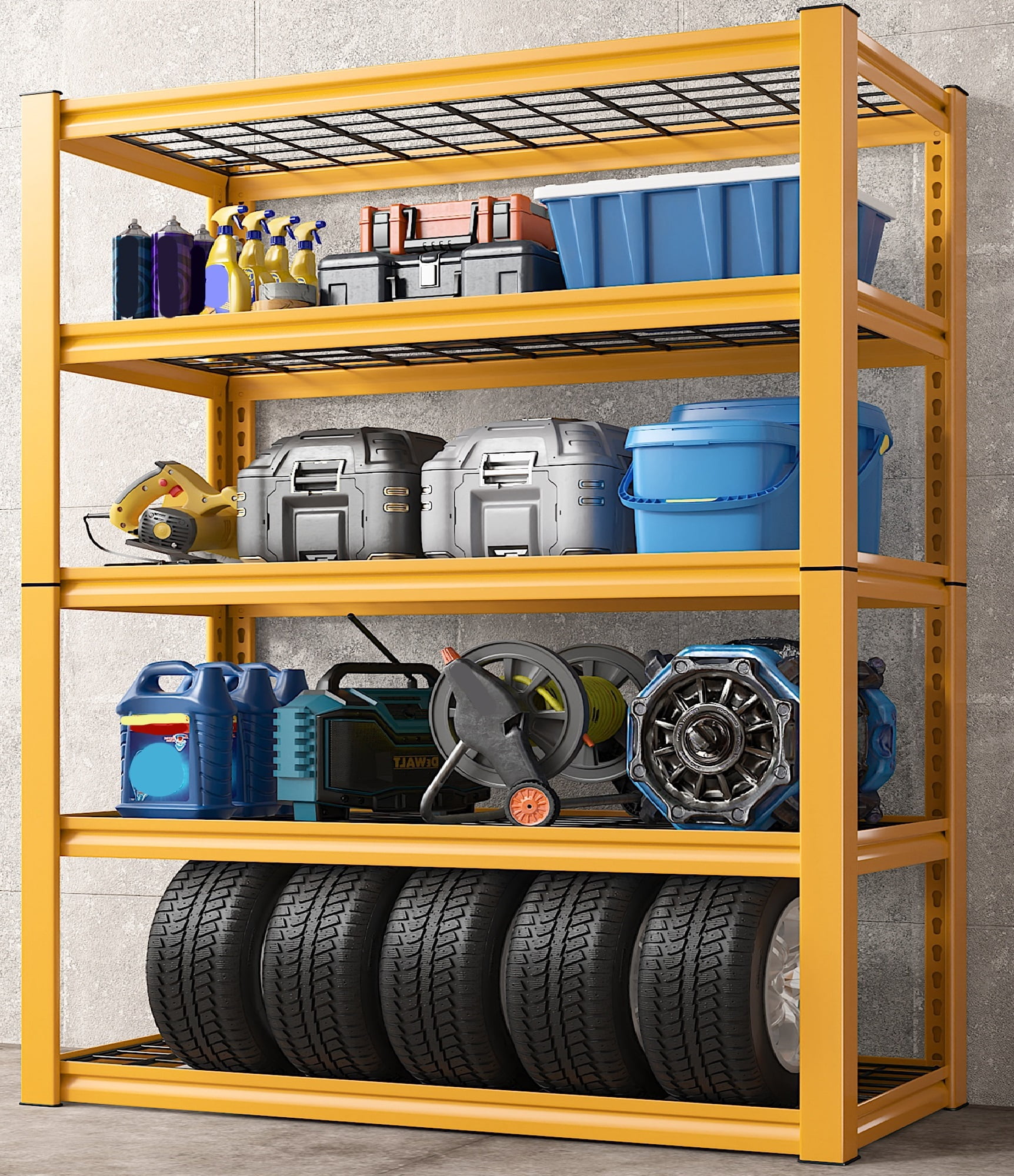 REIBII 40" Wide Metal Garage Storage Shelves Unit 5 Tier Heavy Duty ...